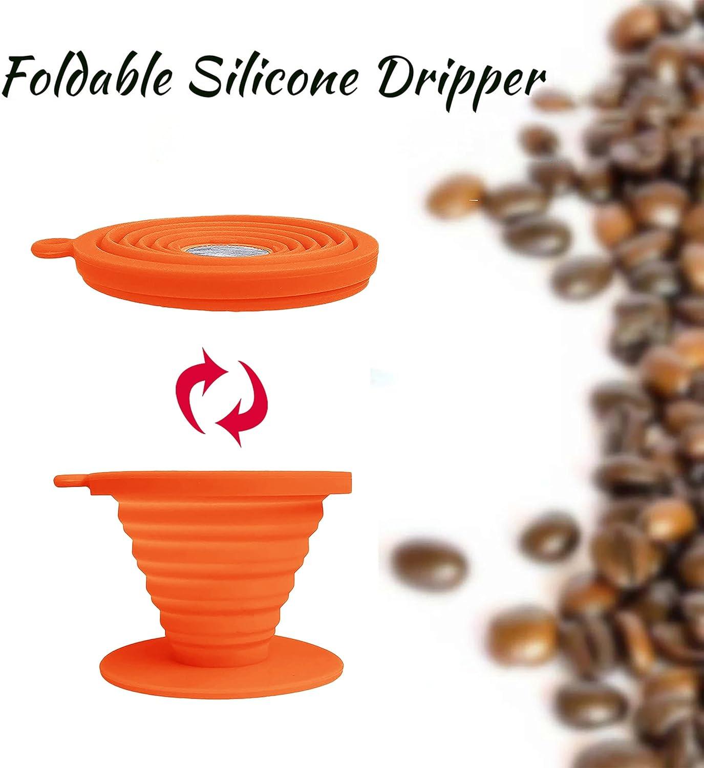 Collapsible Silicone Pour Over Coffee Dripper | Reusable Cone Filter ...