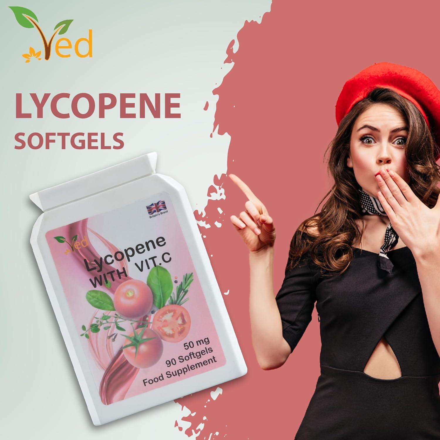 Ved Lycopene Supplement 50mg x 180 Softgels - Non-GMO Formula for ...