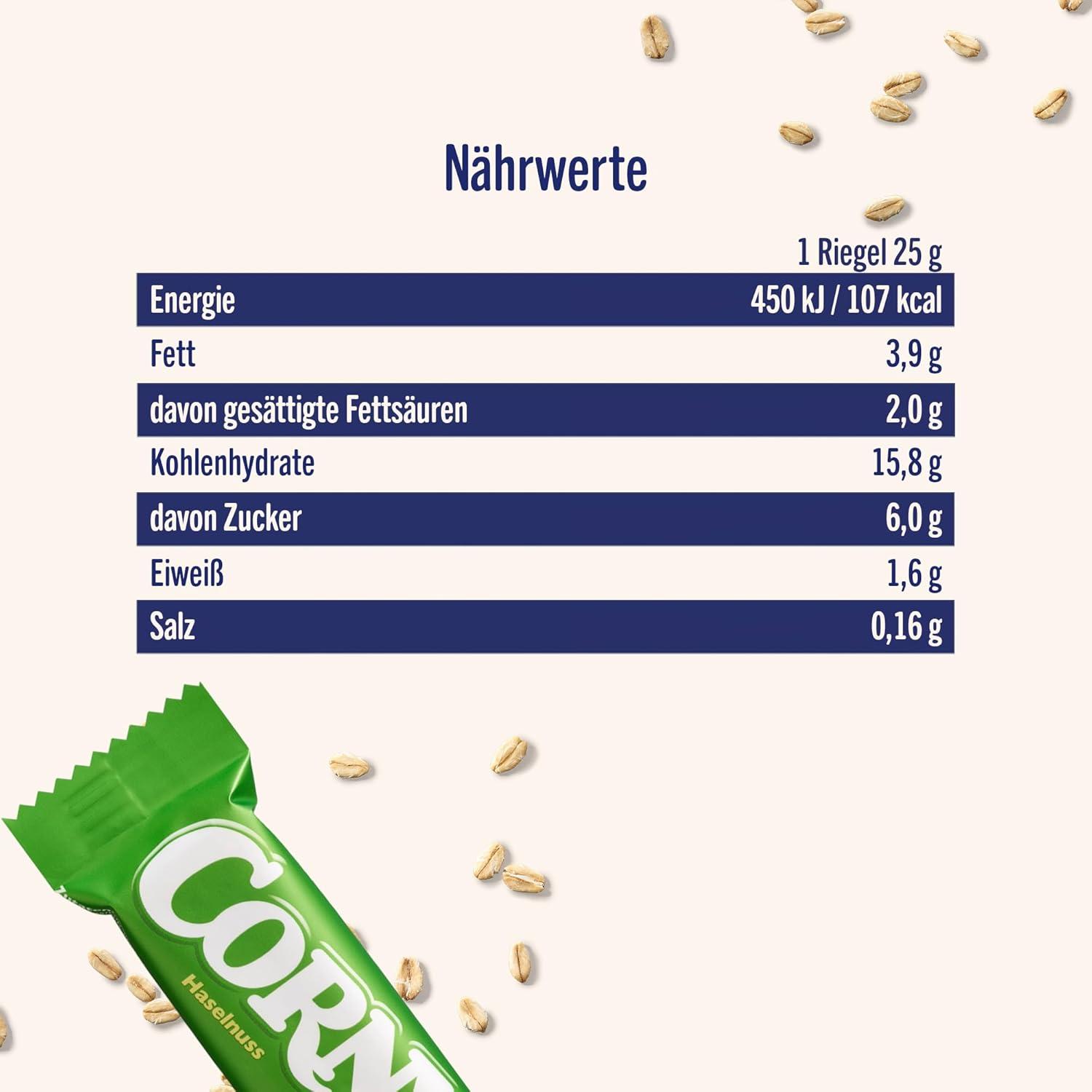 Buy Corny Classic Hazelnut Cereal Bar - Delicious Nuts & Honey | 60x25g ...