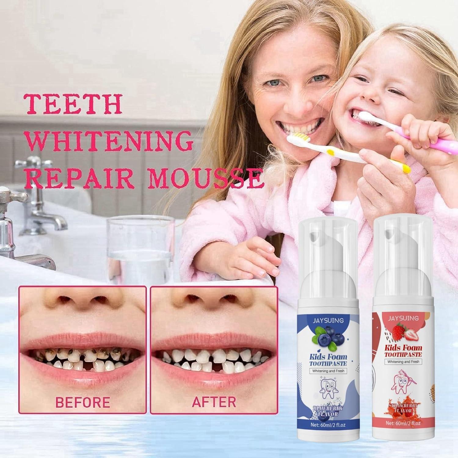 2PCS Kids Foam Toothpaste Set for U Shaped Toothbrush - Strawberry ...