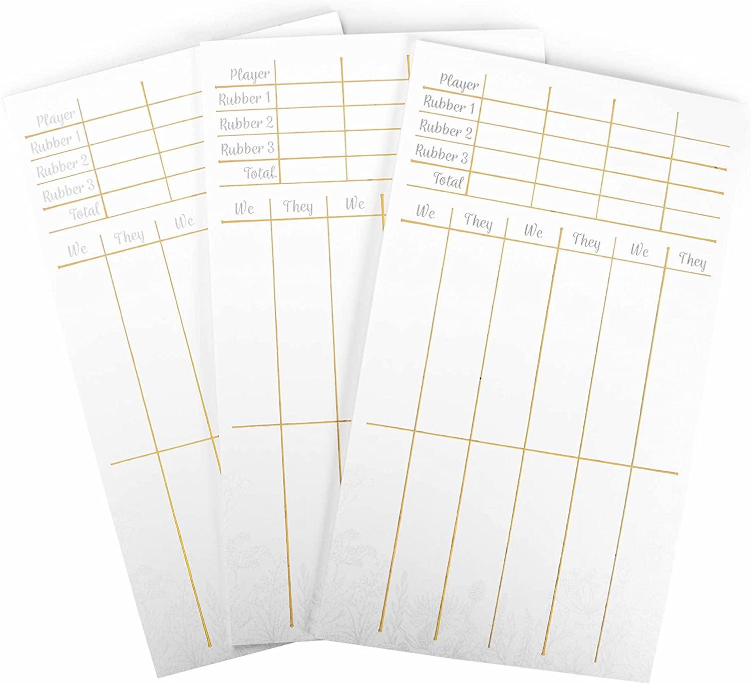 Bridge Scorecards 75-Pack - Replacement Tally Pads for Game Night ...