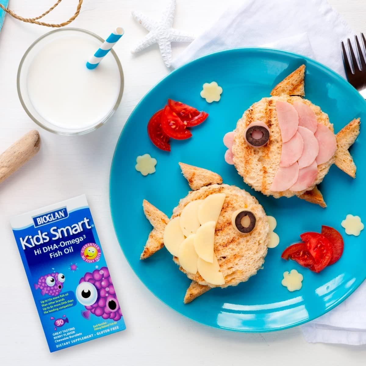 Bioglan Kids Smart Hi DHA-Omega 3 Fish Oil Great Tasting Berry Flavor ...