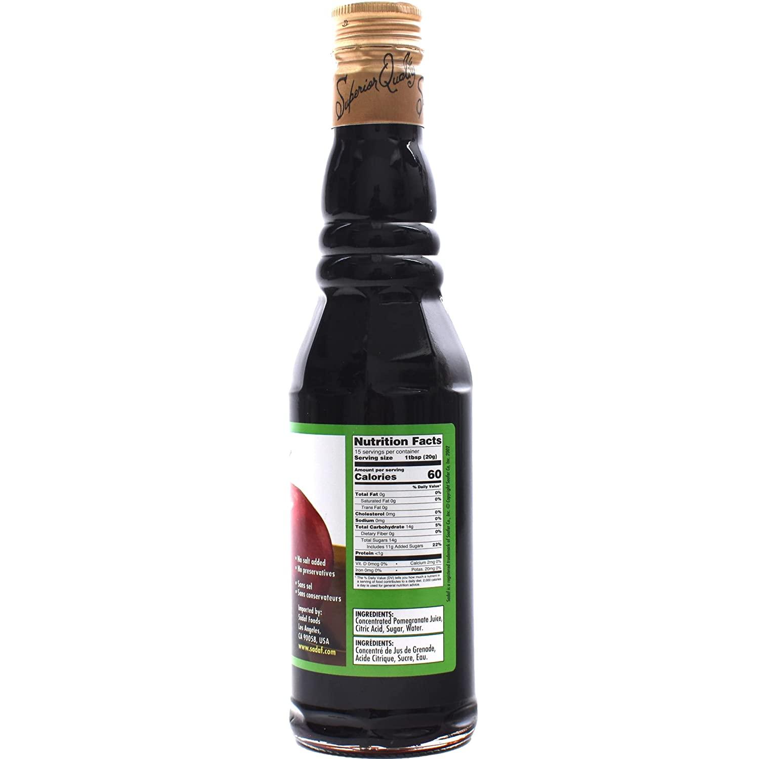 Sadaf Pomegranate Sour Paste - 10 fl. oz. Dark Red Pomegranate Molasses ...