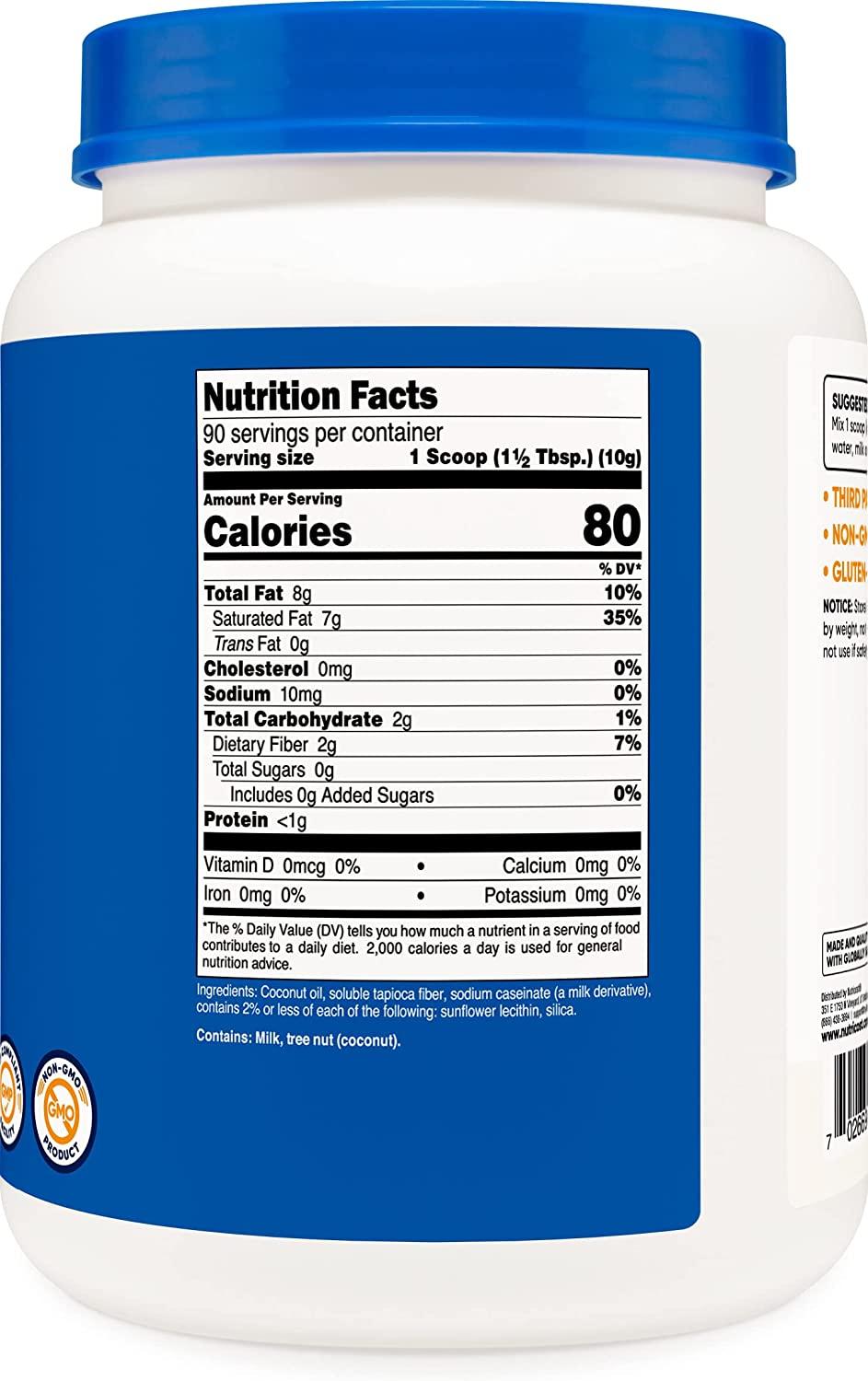 Nutricost Coconut Oil Powder 2 LBS - Non-GMO, Gluten-Free, Premium ...