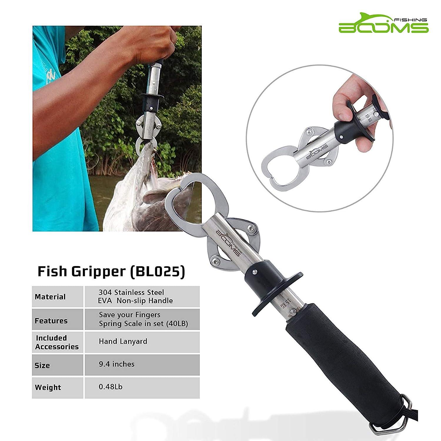 Booms Fishing G1 Fish Gripper with Built-in Scale - Securely Grip and ...