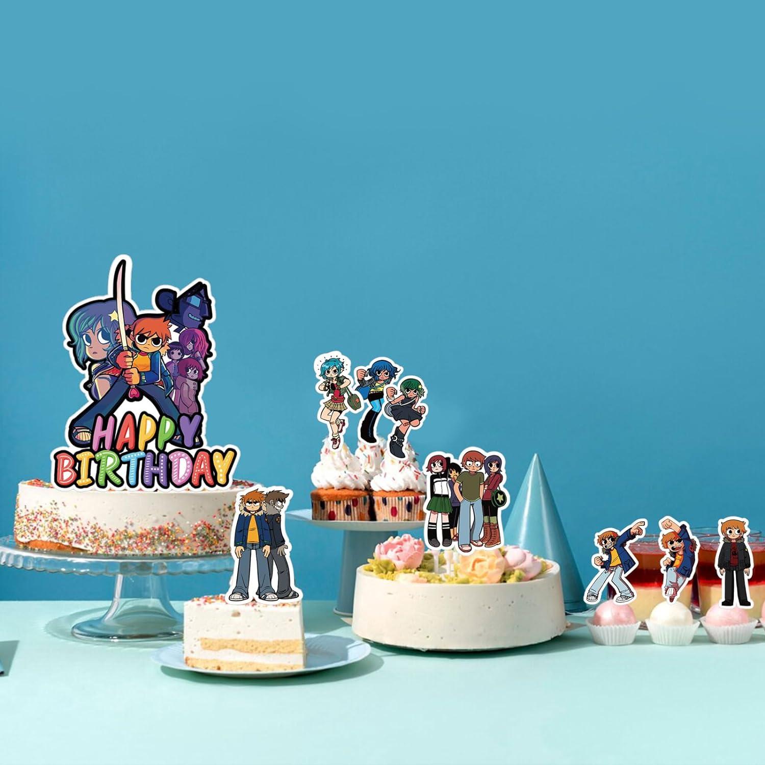 Scoot Pilgrim Party Cake Decorations Scoot Pilgrim Birthday Cupcake ...