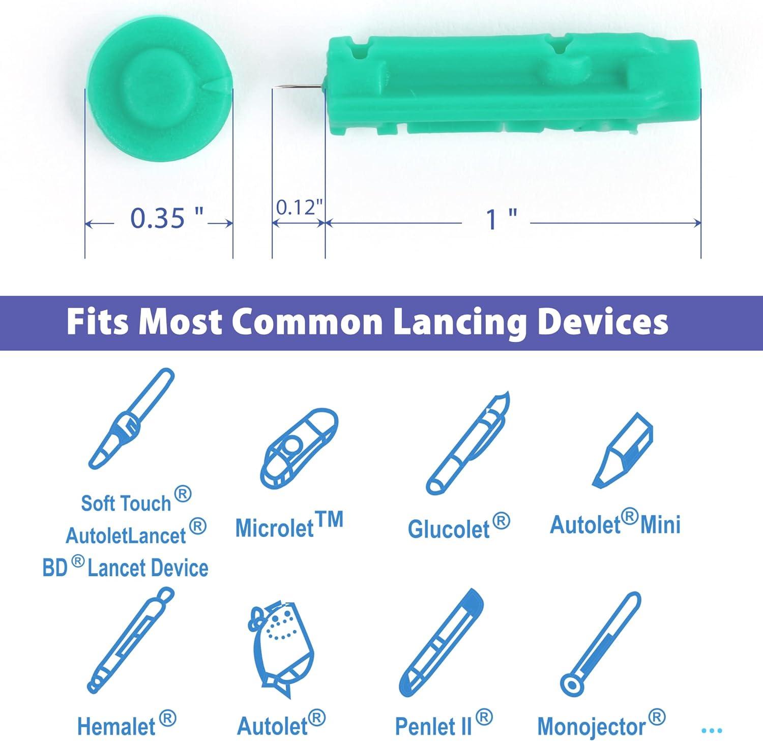 LotFancy Lancets 33 Gauge 500 Count - Twist Top Diabetic Lancets for ...