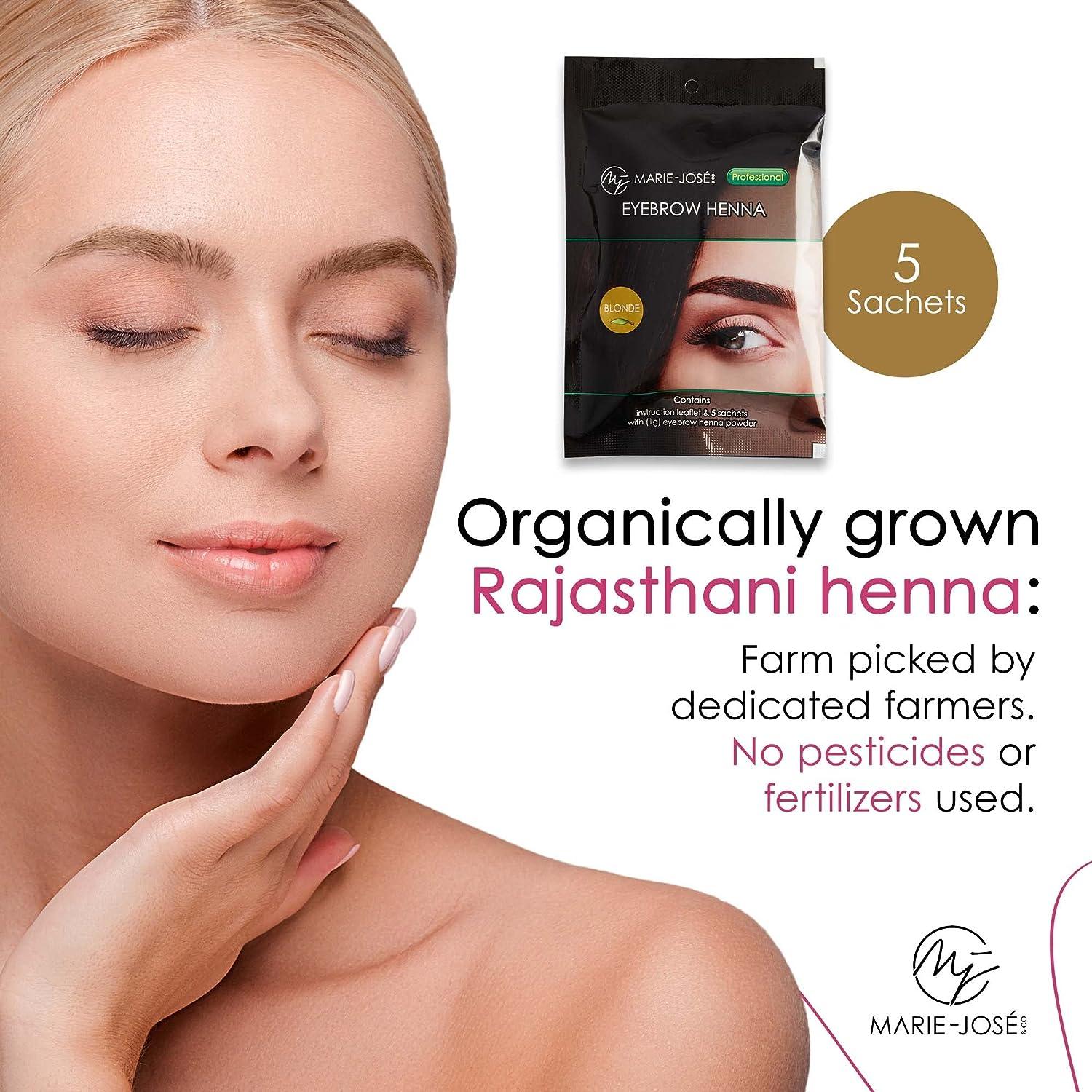 Marie-Jos & Co Blonde Henna Brow Tinting Kit - Long-Lasting, Water ...