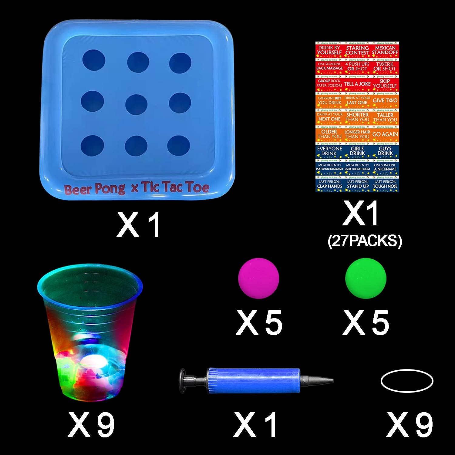 Six Senses Media Glowing Tic Tac Toe Pool Party Rack - Floating ...