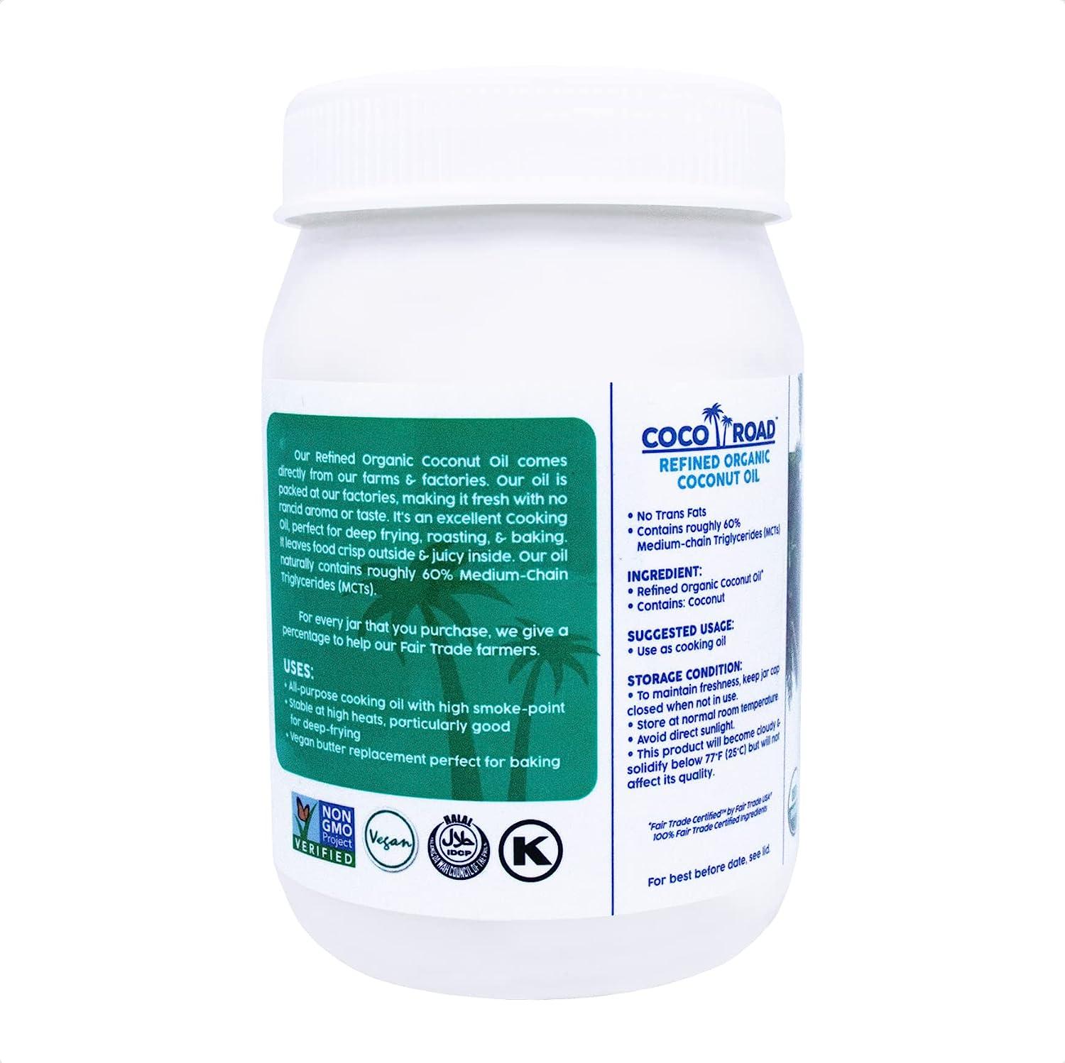 Coco Road Organic & Fair Trade RBD Coconut Oil - 15 Fl Oz