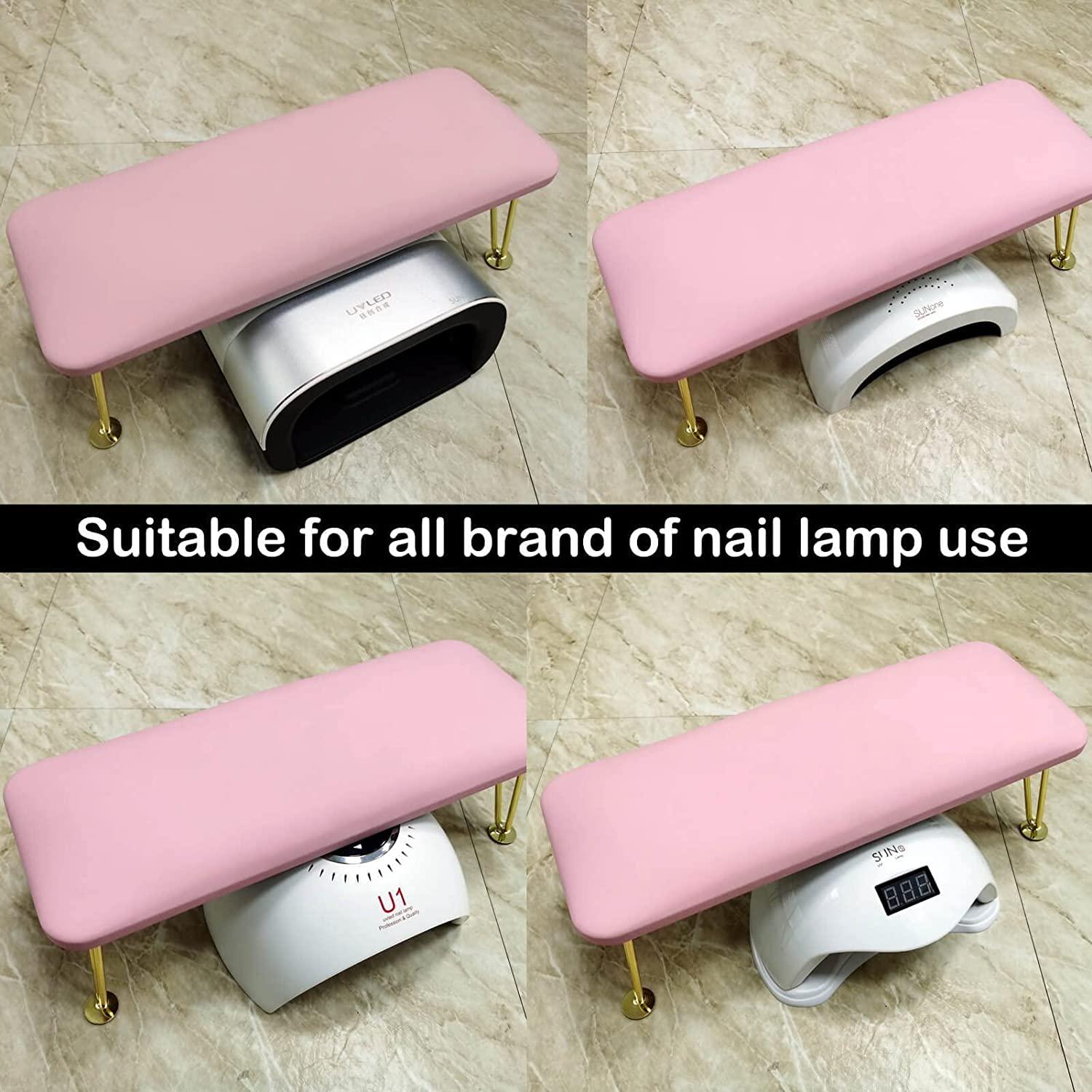 Professional Non-Slip Pink Nail Arm Rest Cushion - Microfiber Leather ...