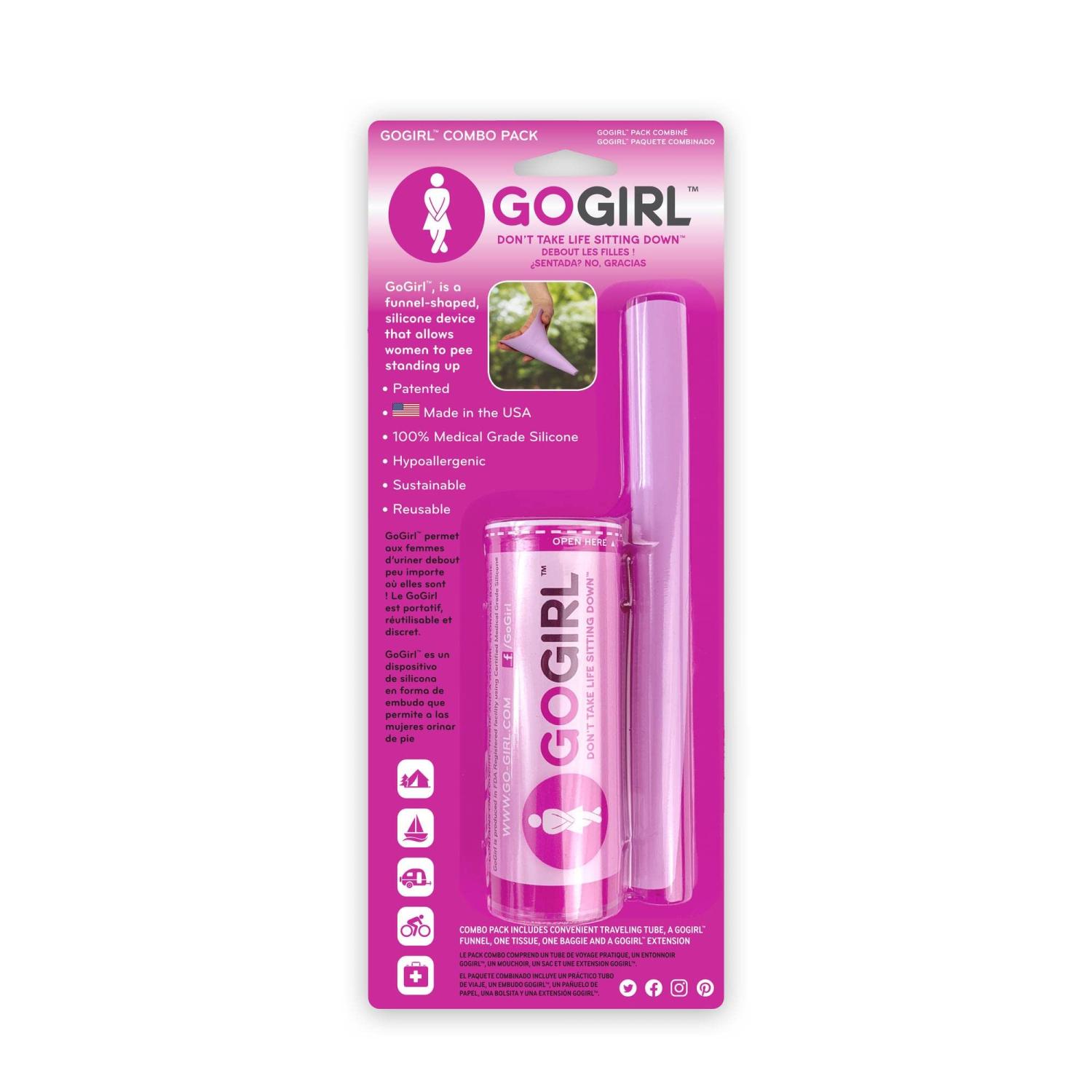 GoGirl Combo Pack (Pink) #1 FUD Made in USA | Female Urinal + Extension ...