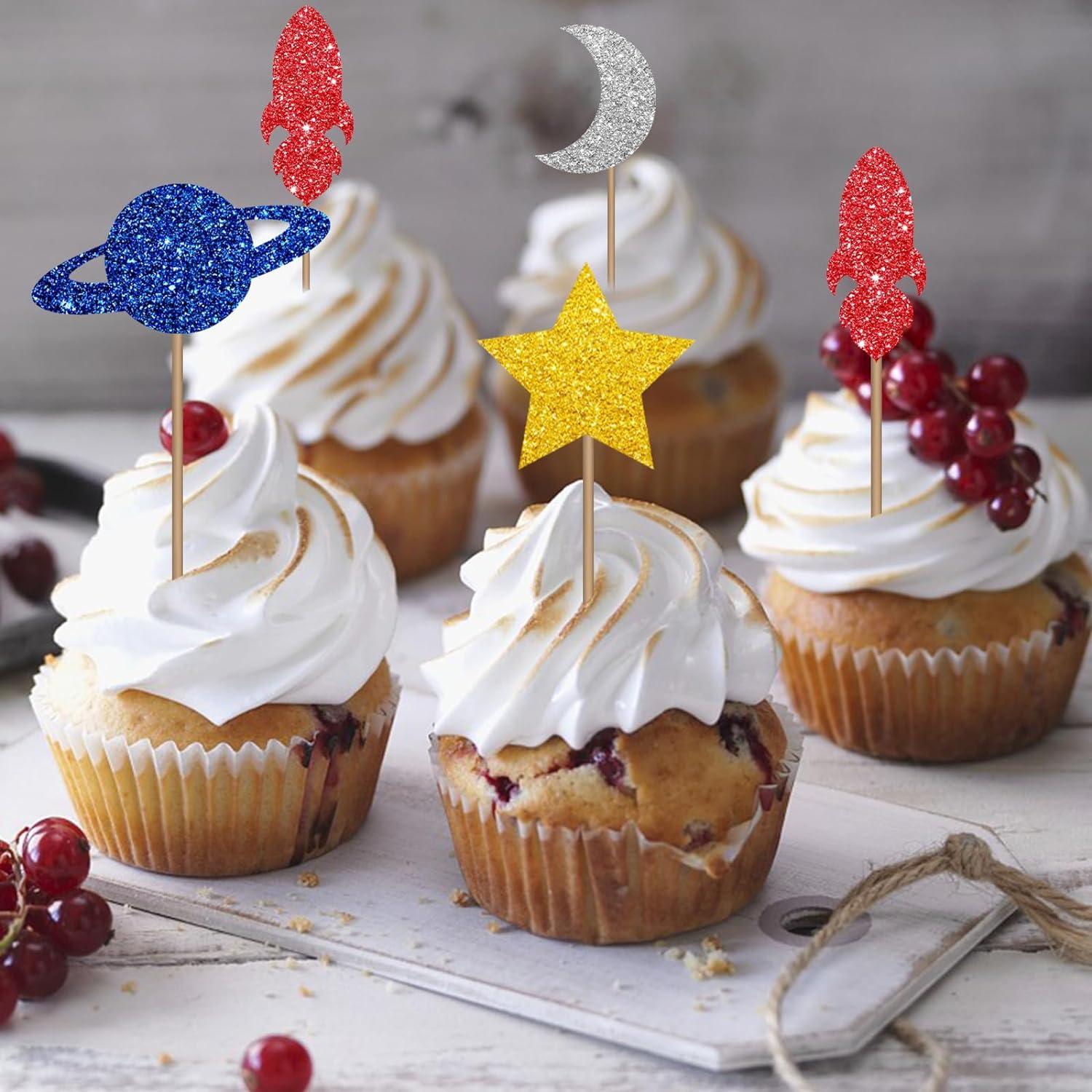 Space Cupcake Toppers Outer Space/Galaxy Birthday Cupcake Toppers ...