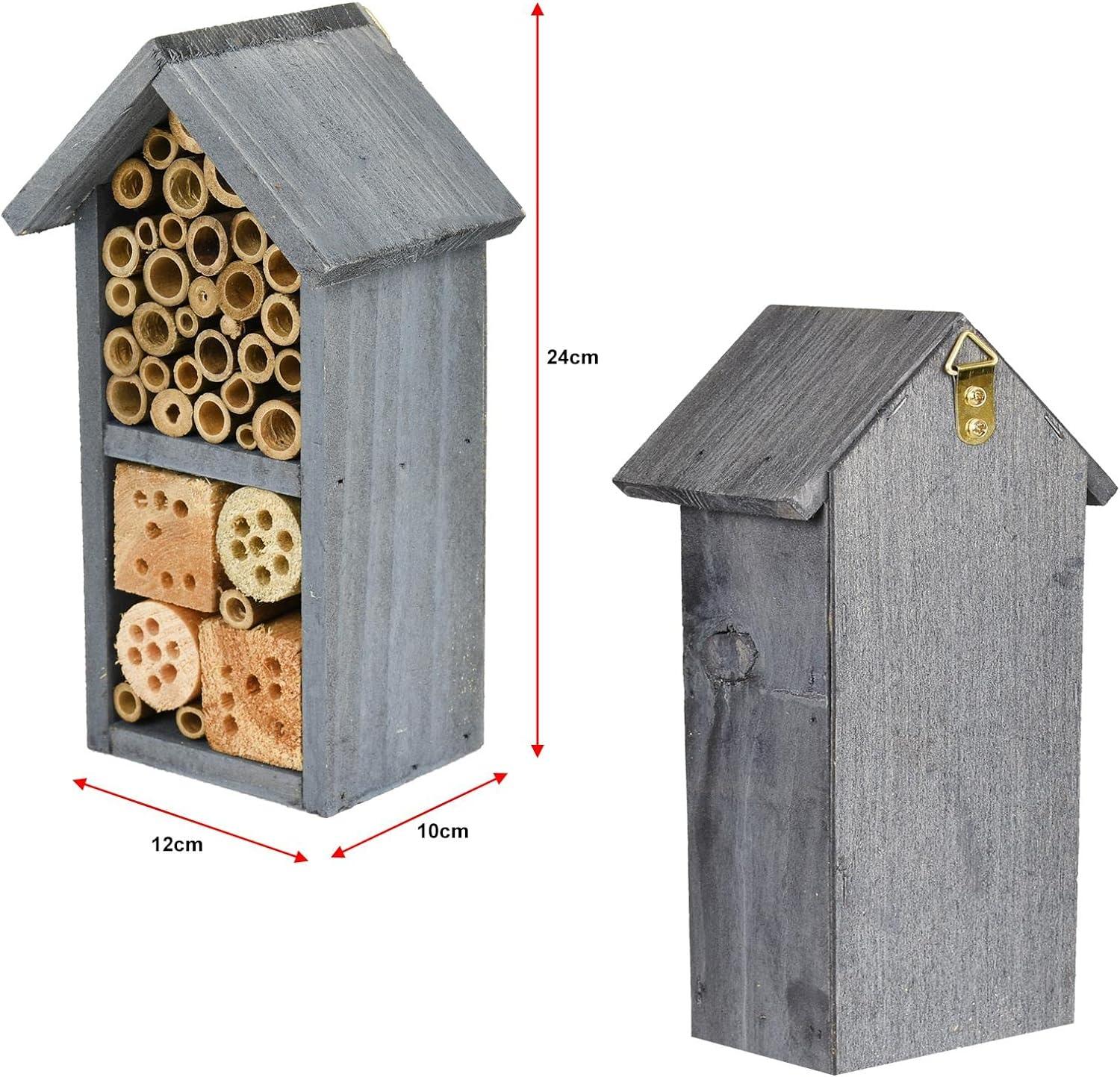 ASAB Insect Hotel Bug House Chalet Backyard Garden Outdoor Natural Wood ...