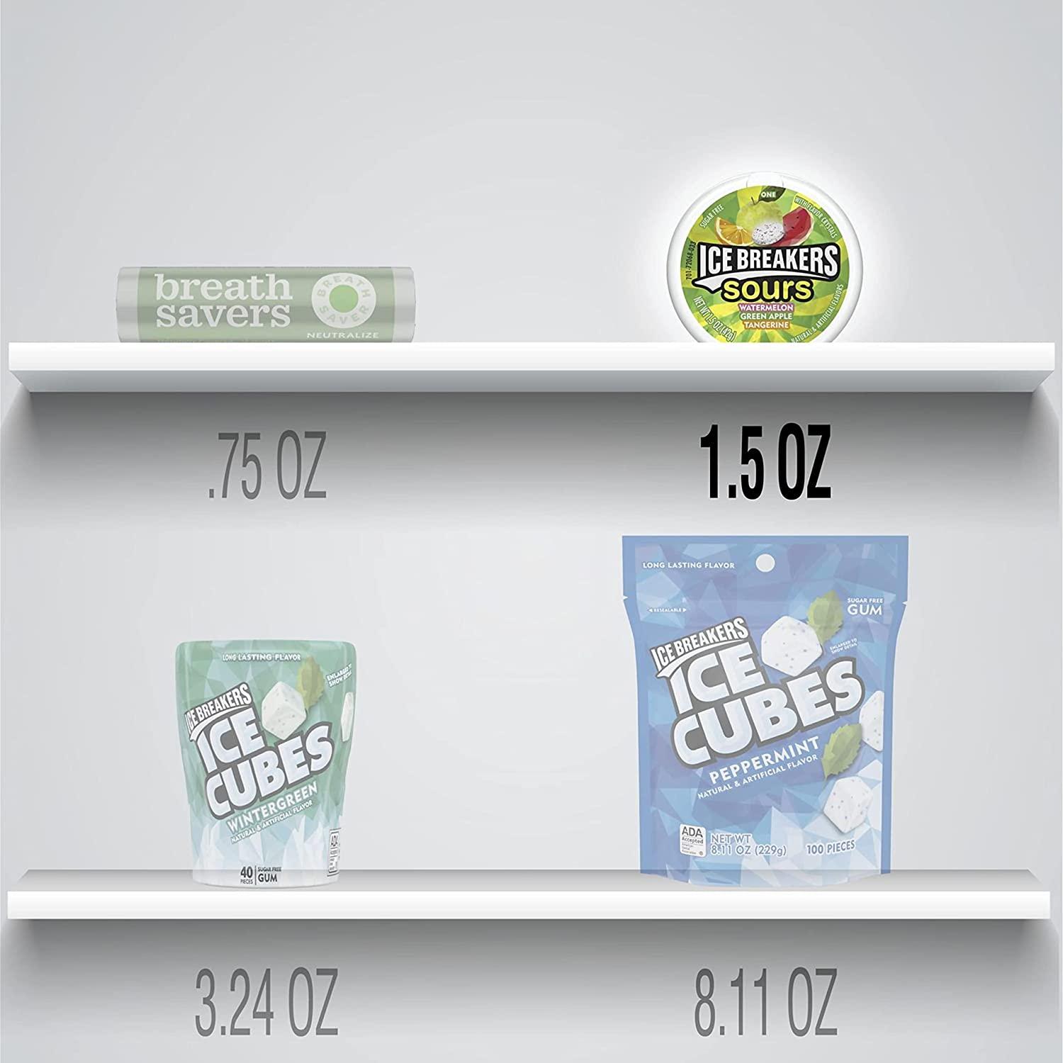 ICE BREAKERS Sours Sugar Free Breath Mints - Green Apple, Tangerine ...