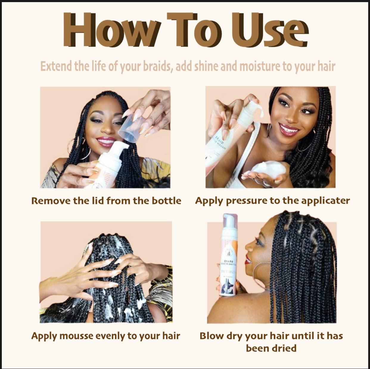 Mut Dynasty Moose Hair Foam for Box Braids - Professional Braid Mousse ...