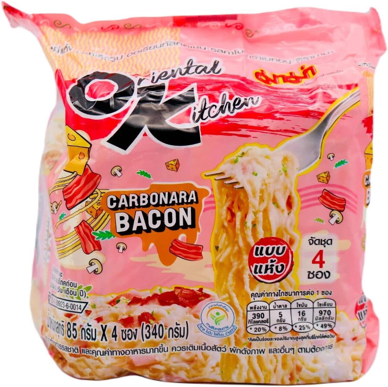 MAMA Carbonara Bacon Flavour Oriental Style Instant Noodles Ramen 85g (Pack of 4) | Buy Now with ...