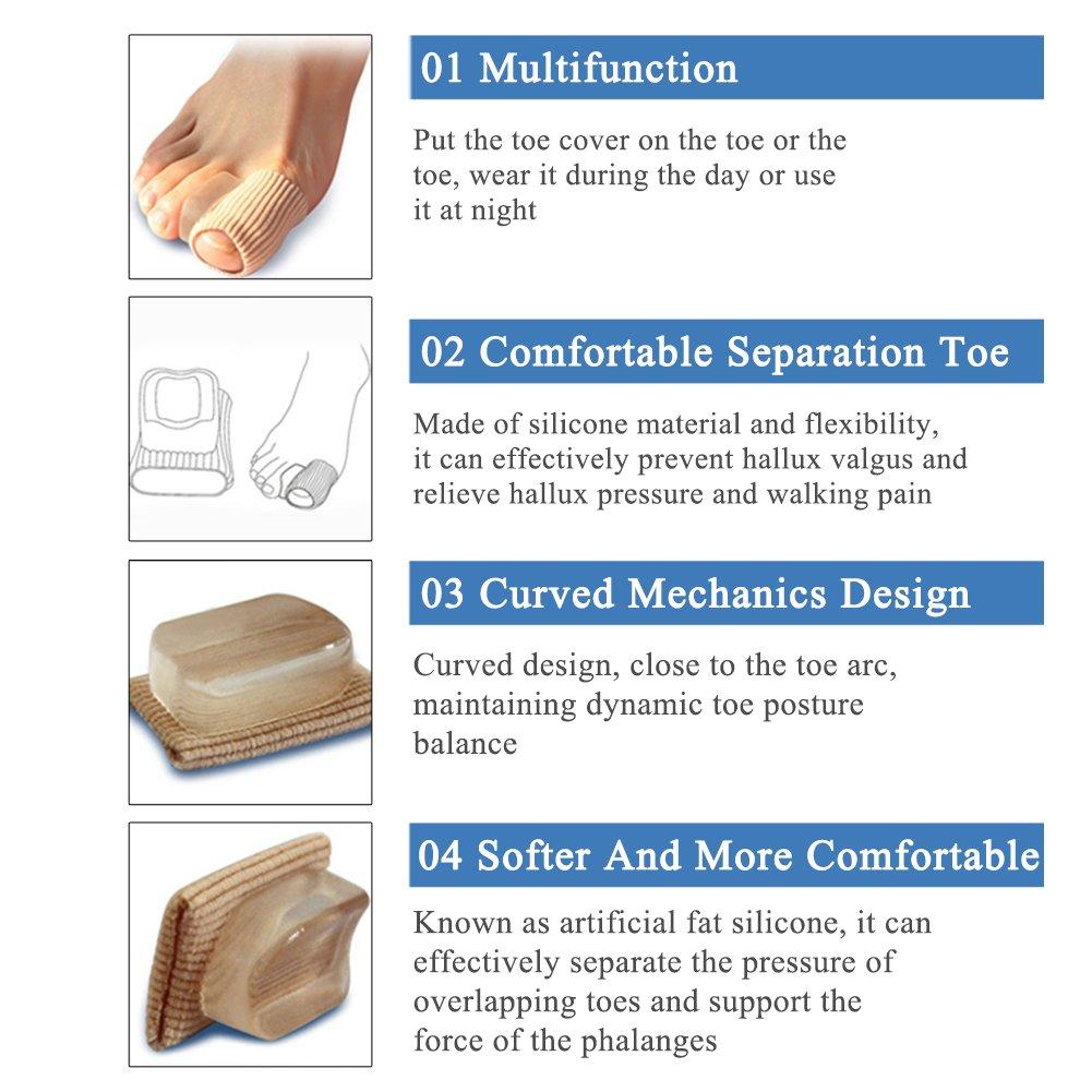 FILFEEL Bunion Corrector 4 PCS Toe Straightener Splint with Tube Sleeve ...