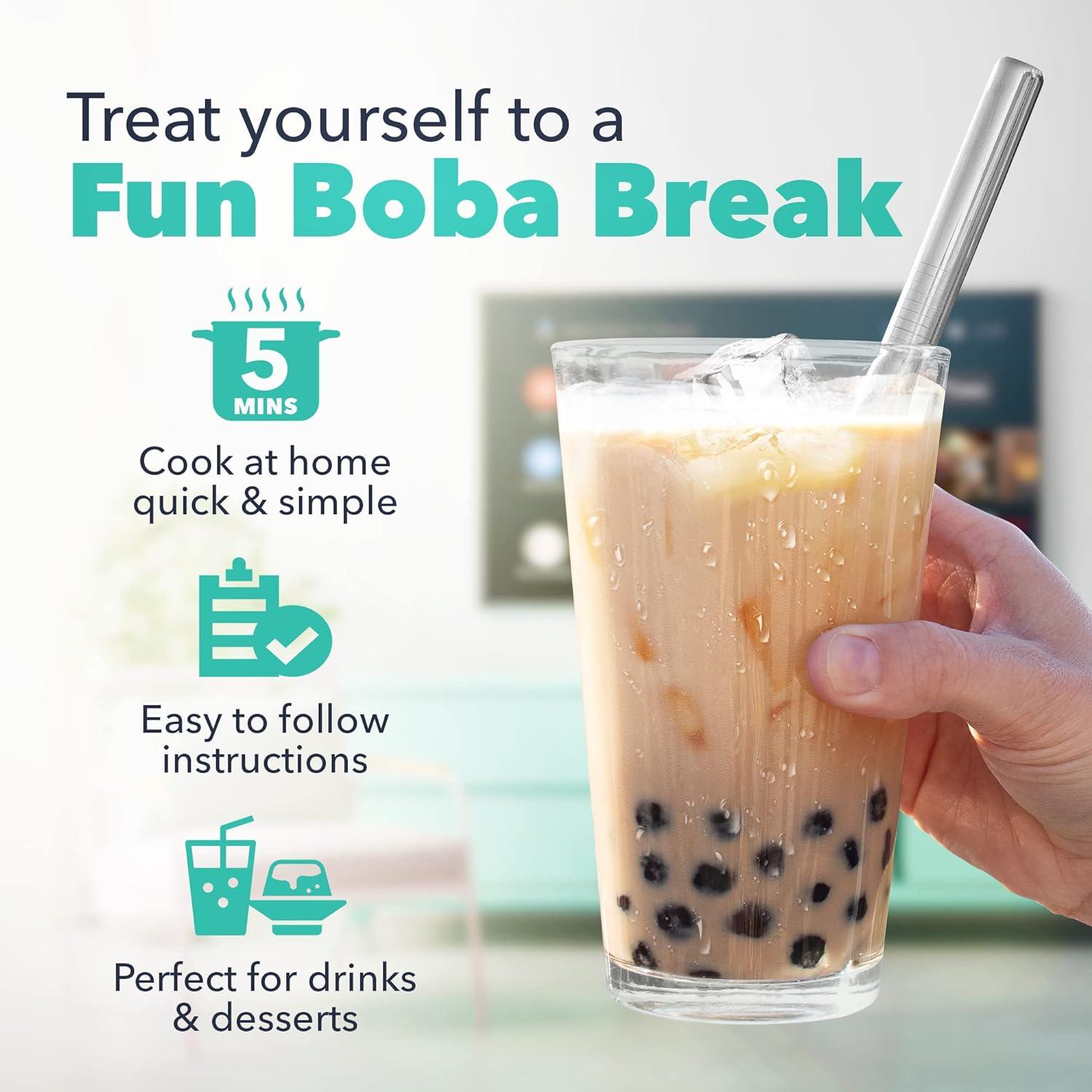 Chewy Tapioca Pearls for Bubble Tea - Easy-to-Cook Instant Boba 10.5 oz ...