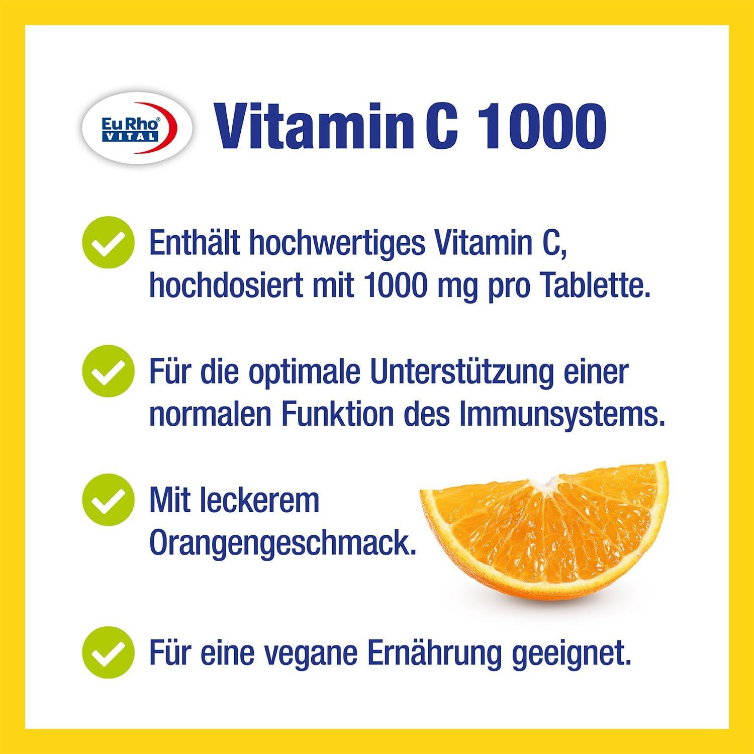 Vitamin C 1000 Effervescent Tablets - High Dose Immune Support | Eurho ...