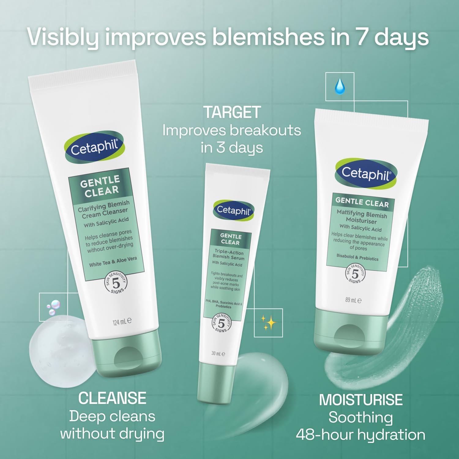 Cetaphil Gentle Clear Mattifying Blemish Face Moisturiser 89ml ...