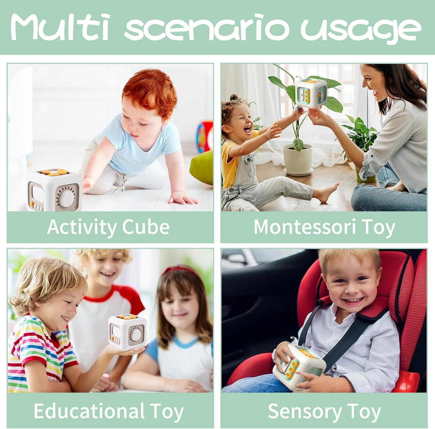 Dazztime Busy Activity Cube for Toddlers | Montessori Fidget Toys | 2 ...