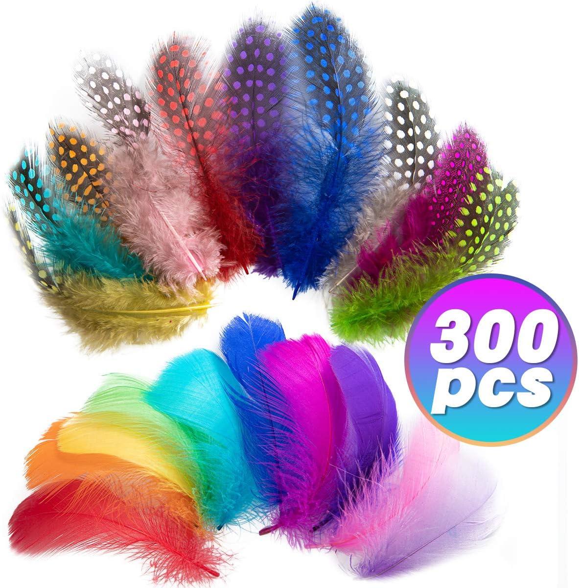 300Pcs Colorful Craft Feathers - Perfect for DIY, Weddings, Parties ...