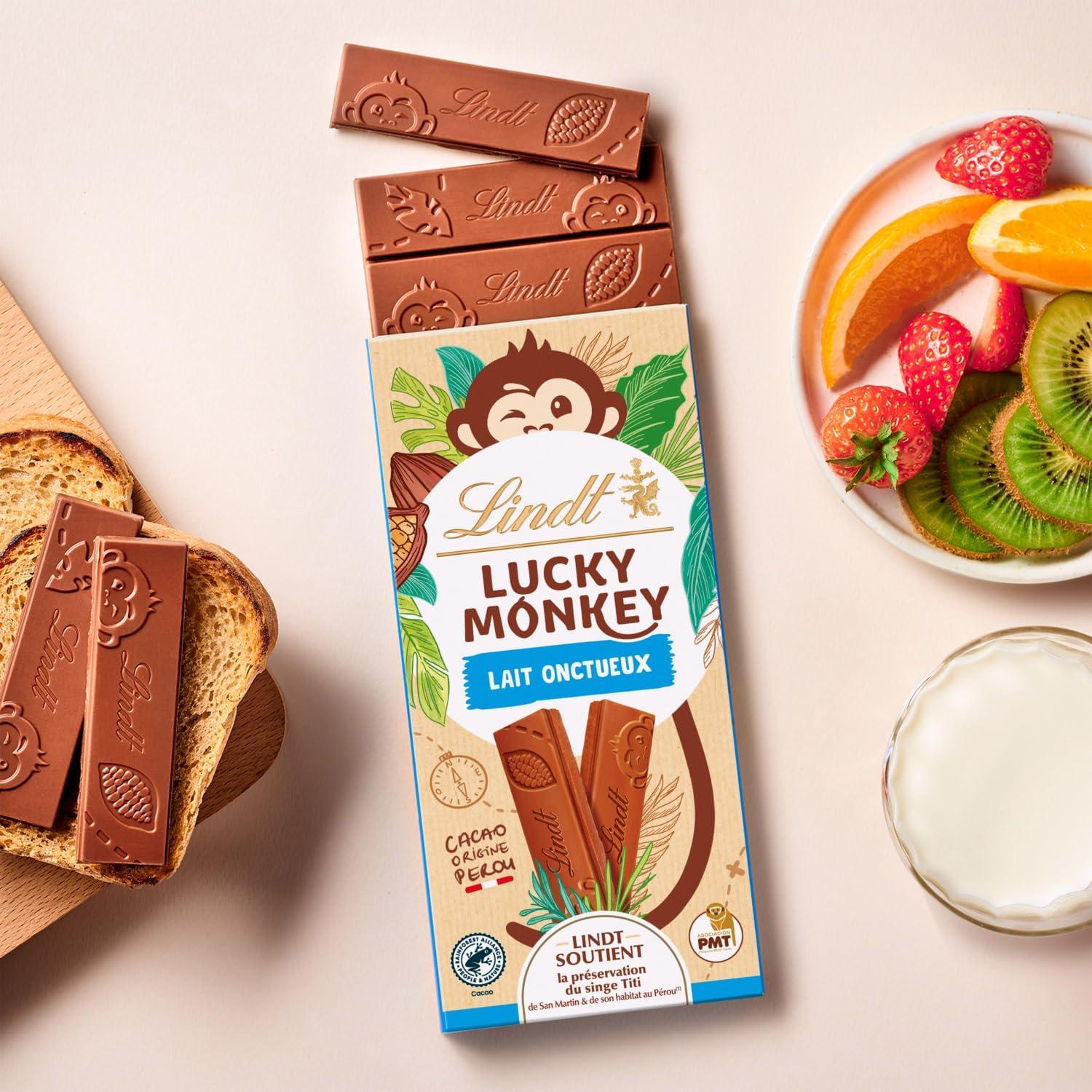 Lindt - LUCKY MONKEY Smooth Milk Bar - Milk Chocolate 100g | Buy Now ...