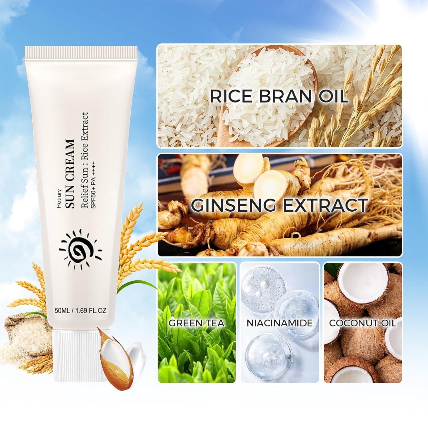 Organic Rice & Probiotics Sunscreen SPF 50 | Non-Greasy UV Defense for ...