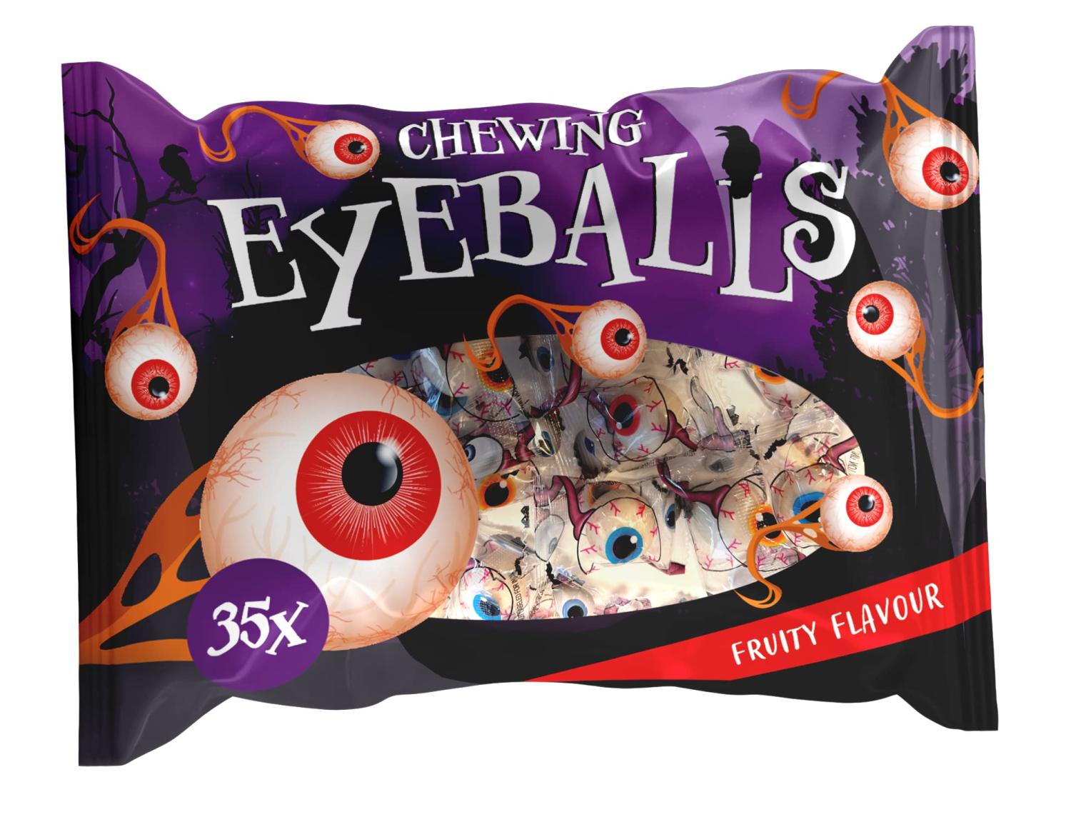 Chewing Eyeballs - Fruity Halloween Eye Gum 280g (35 Pieces) - Scary ...