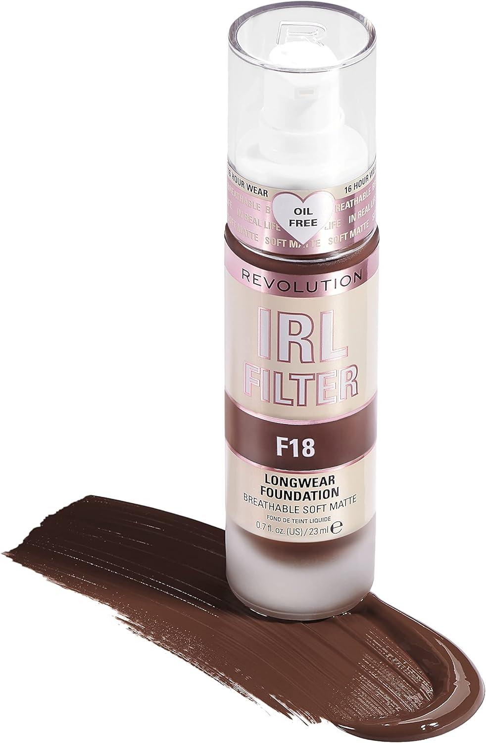 Makeup Revolution IRL Filter Longwear Foundation F18 Dark Skin Tones ...
