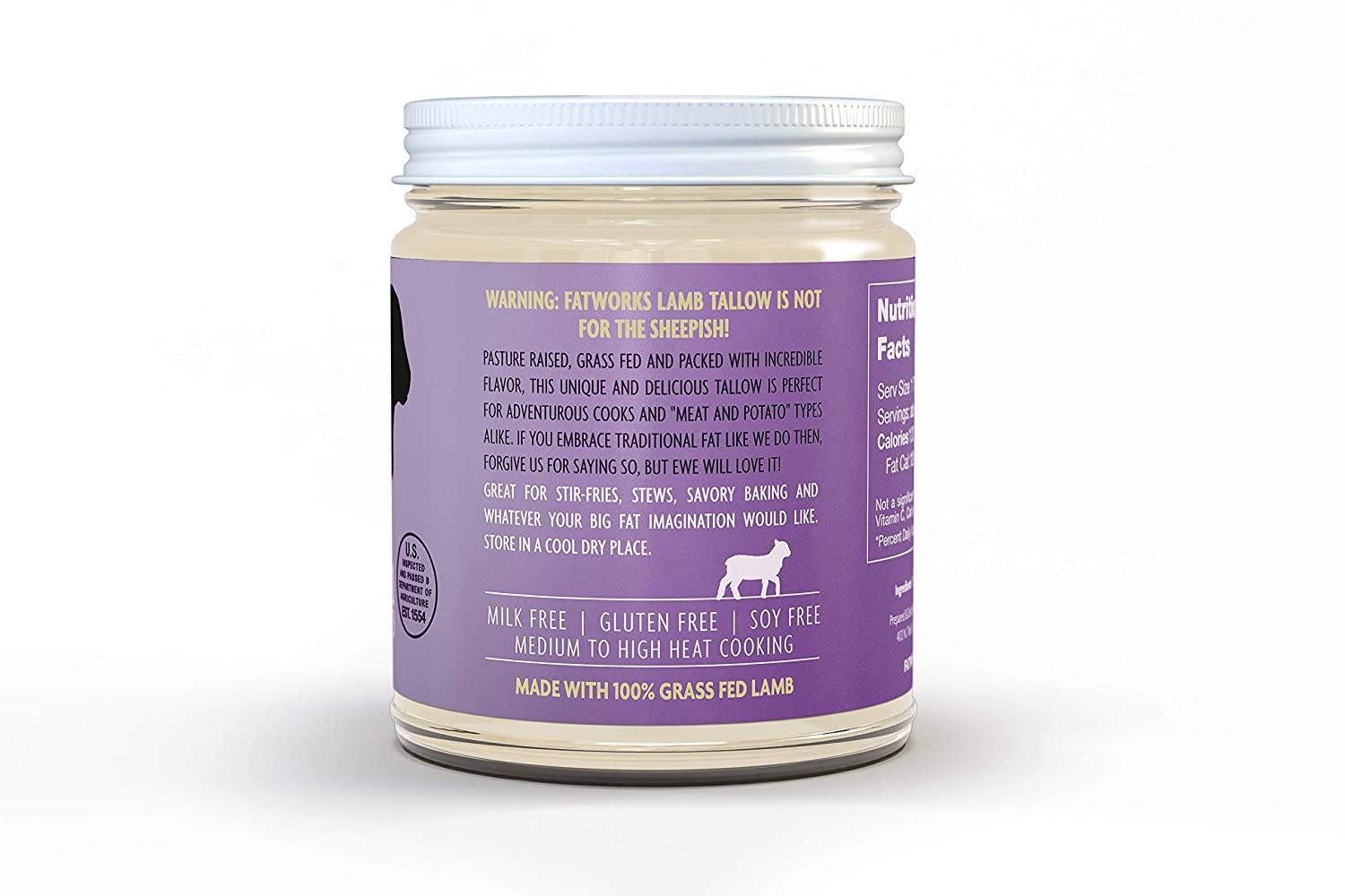 Fatworks Premium Lamb (Mutton) Tallow 100% Grass-Fed Grass-Finished ...