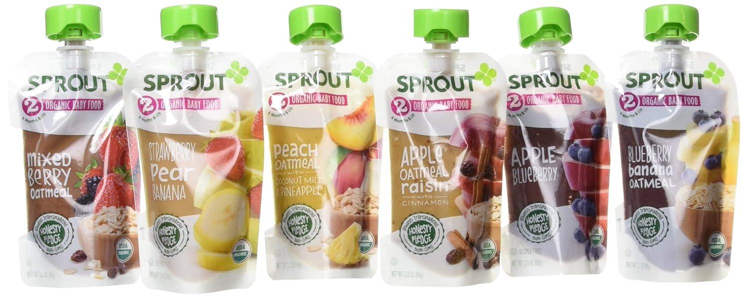 Sprout Organics 6+ Months Variety Pack - Fruit, Veggie & Grain Pouches ...