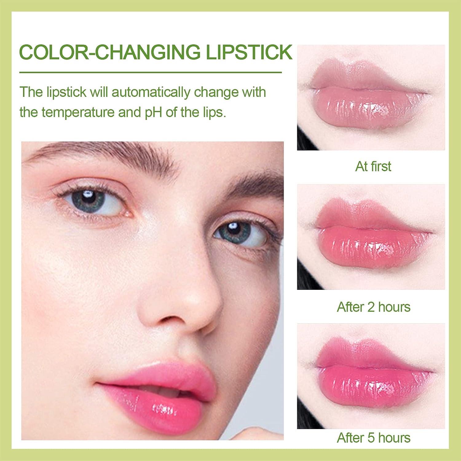 Jutqut 3PCS Aloe Vera Color Changing Lipstick Set - Long Lasting ...