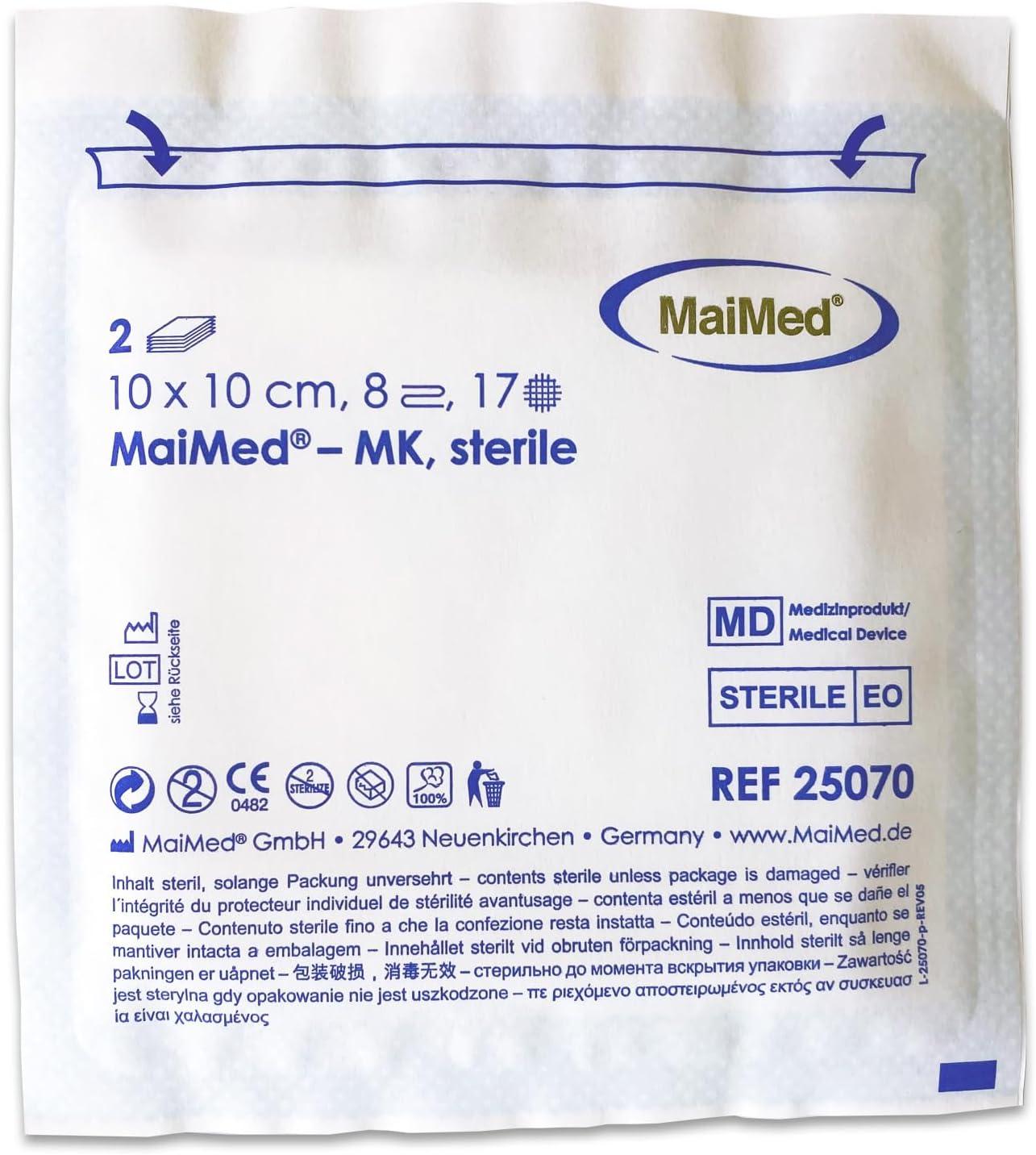Sterile 10x10 cm Compresses - 50 Pack 8 Layers for Wound Care | Non ...