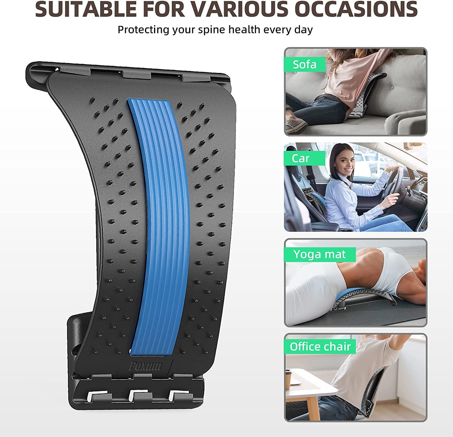 Poxum Back Stretcher - Lower Back Pain Relief & Spine Decompression ...