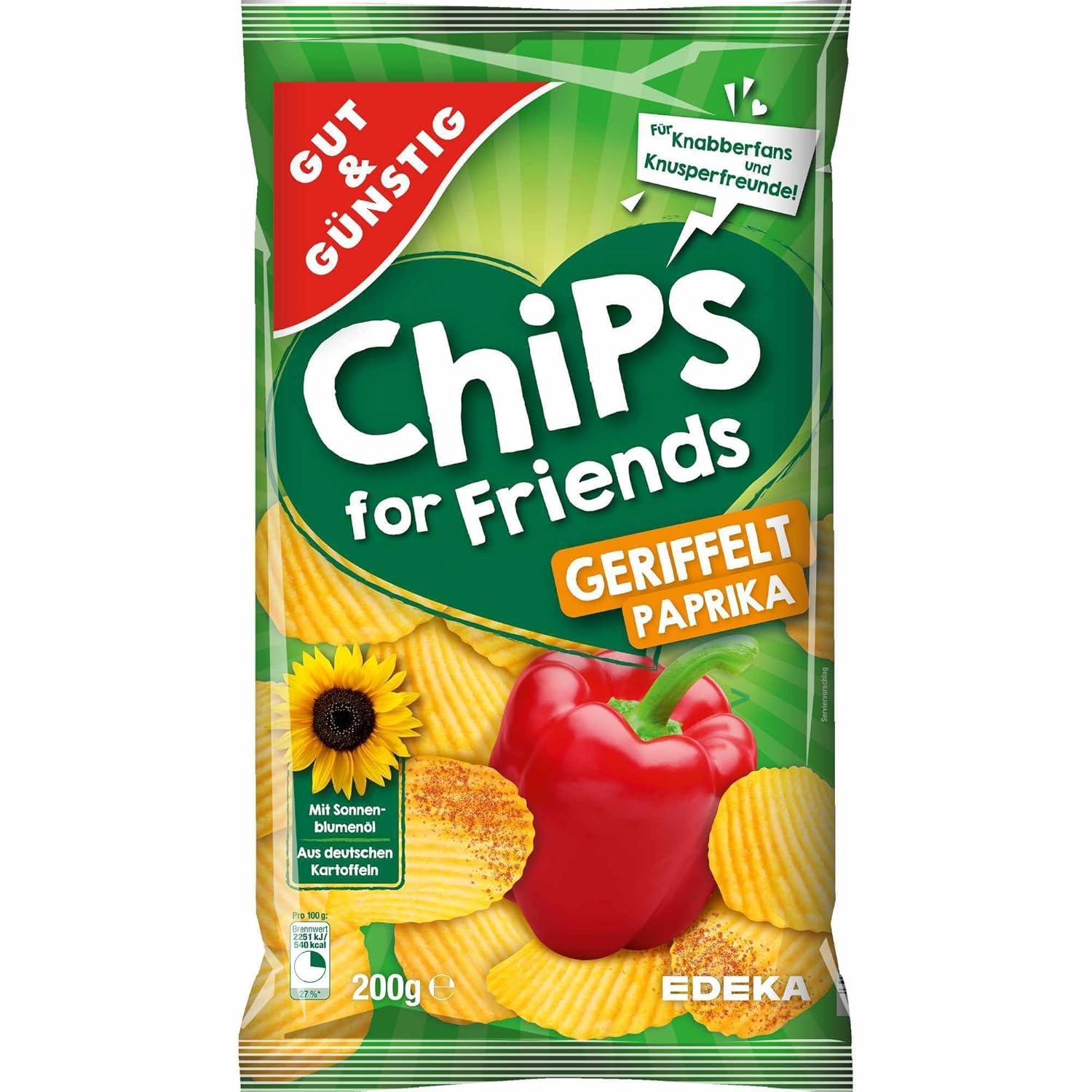Buy Gut&G ntig Paprika Chips for Friends - 6-Pack Ribbed Potato Chips ...