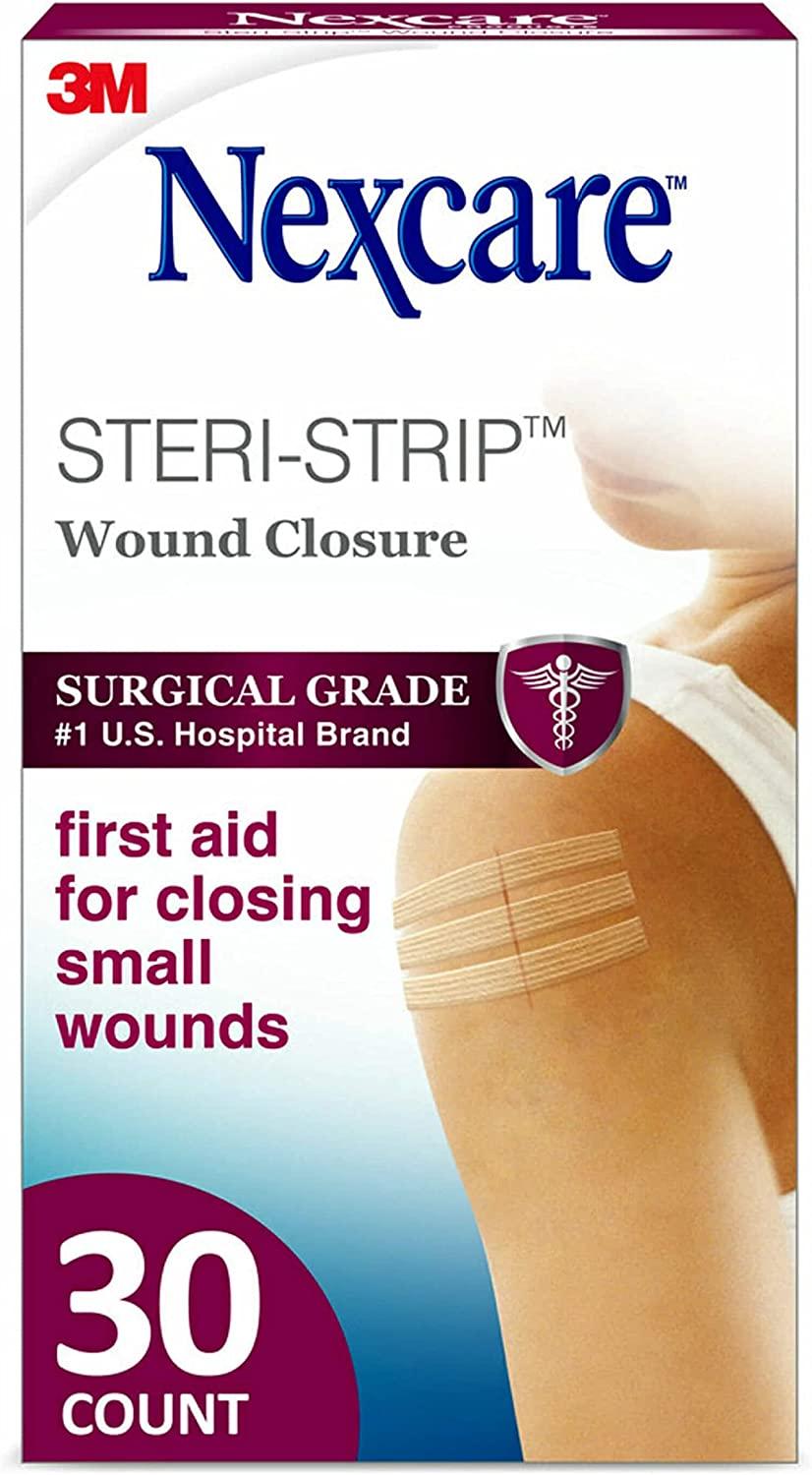 Nexcare Steri-Strip Skin Closure 1/4 X 4, Hypoallergenic - 30 Pack ...