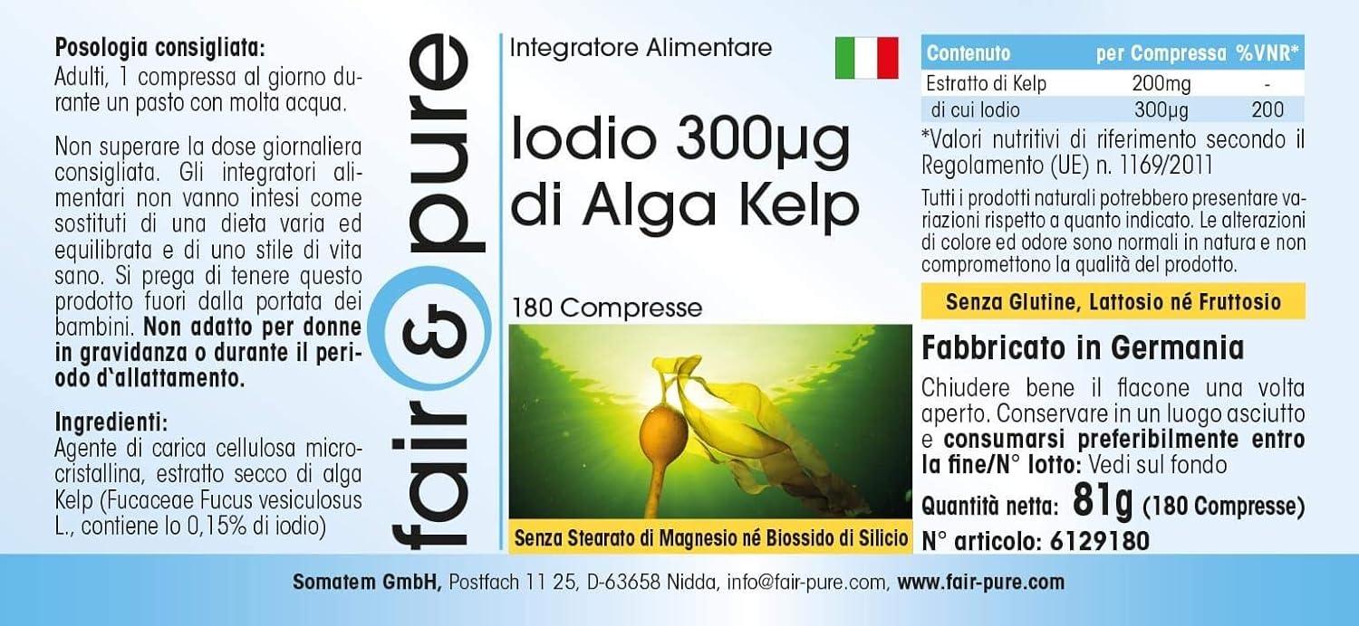 Fair & Pure Iodine 300mcg - Vegan Kelp Extract Natural High Dosage ...