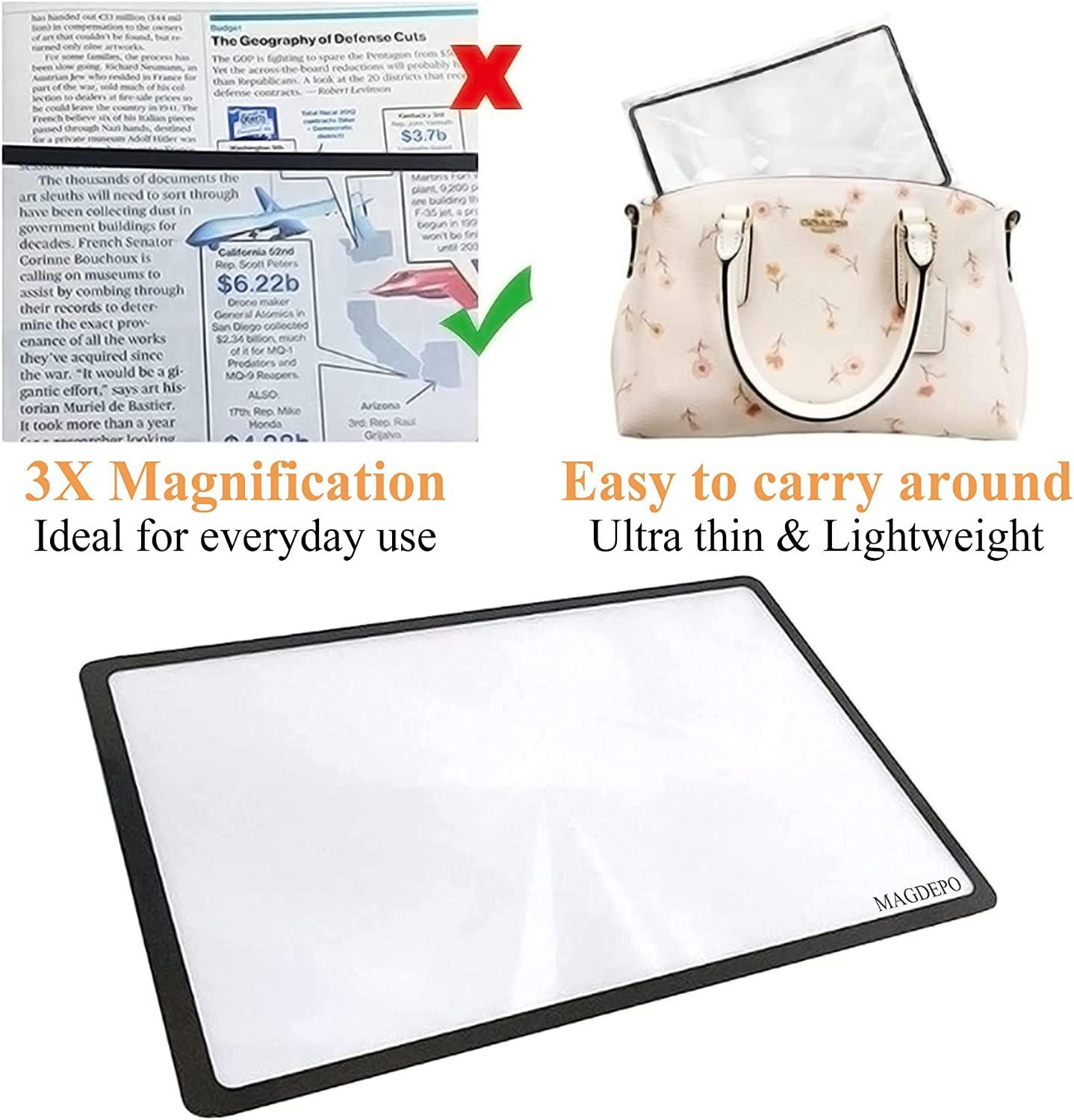 3X Lightweight Optical Plastic Fresnel Lens Magnifying Sheet with Card ...