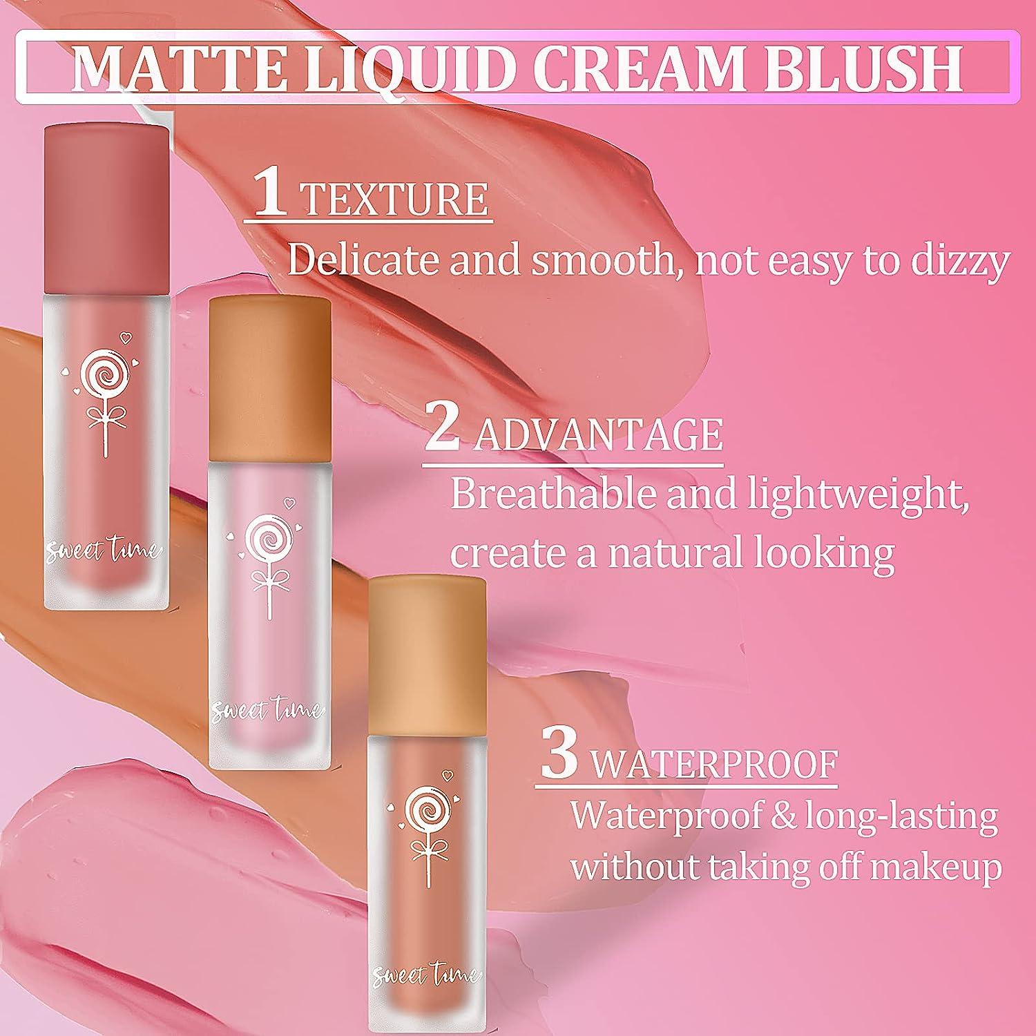 3 Colors Cream Liquid Blush Trio | Soft Matte Cheek/Lip/Eye Makeup ...