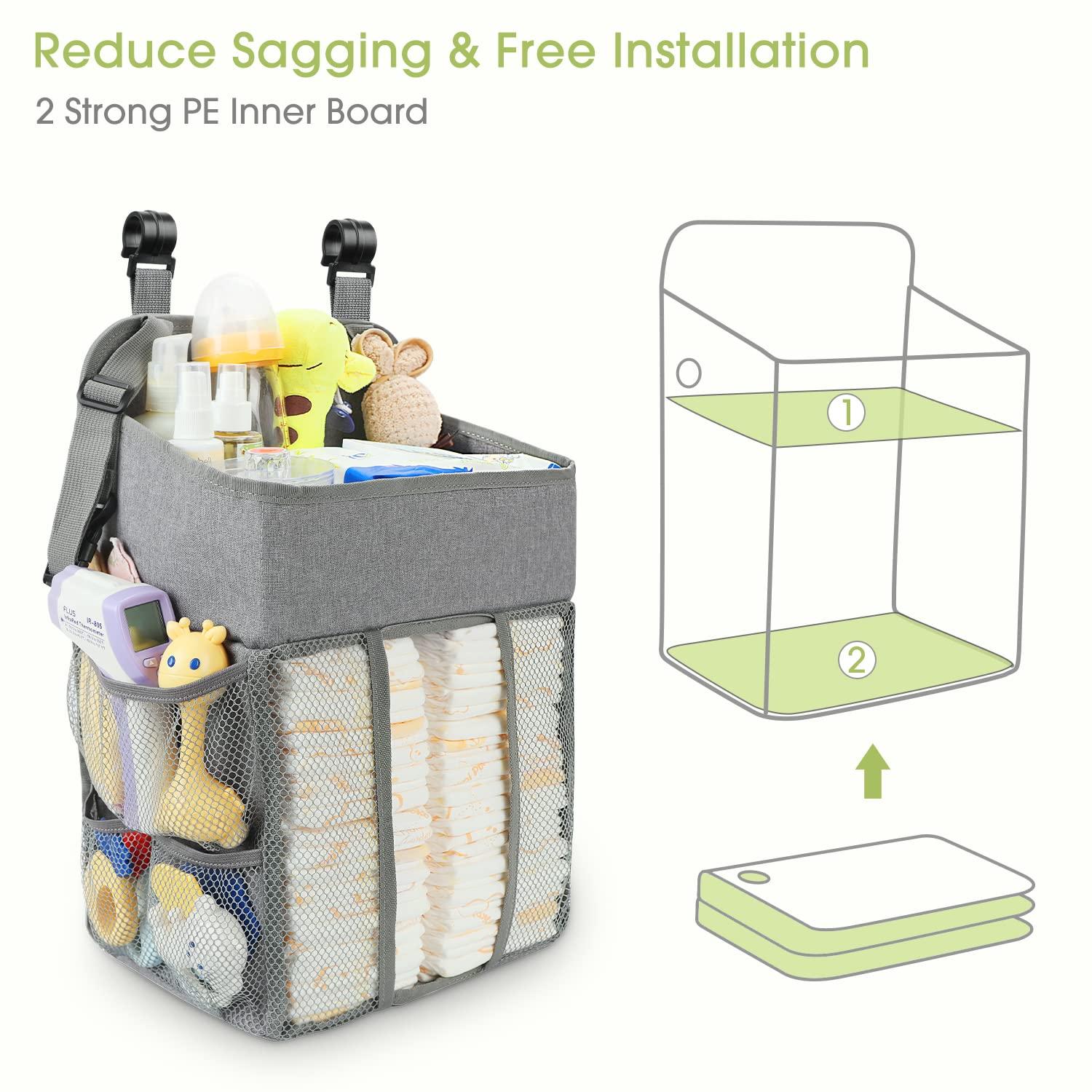 Changing Table Diaper Organizer - Baby Hanging Diaper Stacker Nursery ...