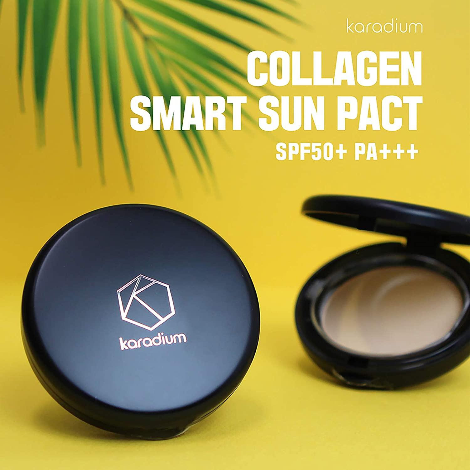 [KARADIUM] Collagen Smart Sun Pact 11g - Silky Finish Pact with Long Lasting Sebum Control & Sun ...
