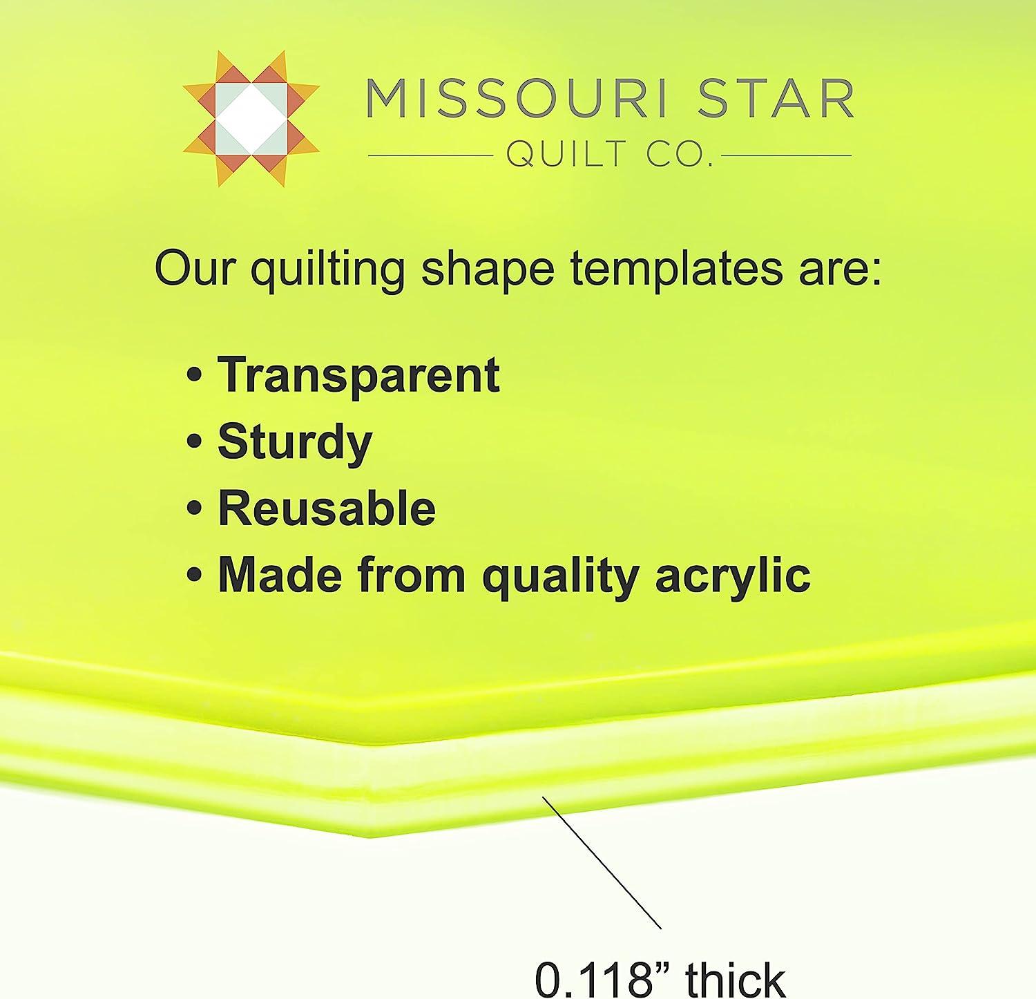 Acrylic Quilting Template Set of 4 | Wedge, Triangle & Wing | For 10 ...