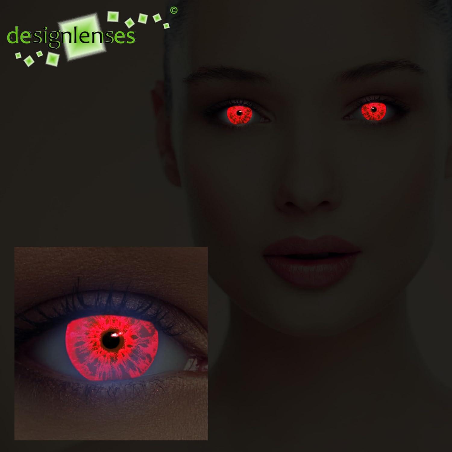 Buy DESIGNLENSES Glowing Halloween The Purge Costume Contact Lenses ...