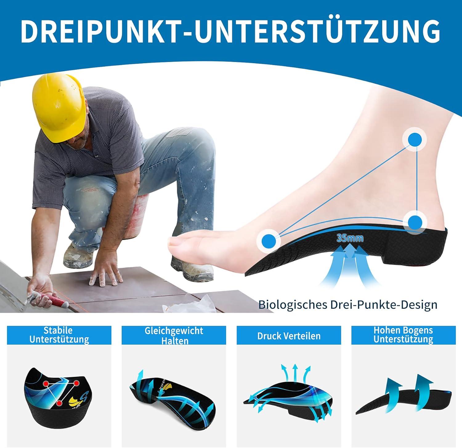 QBK Heel Spur Inserts - 3/4 High Arch Support Orthotic Insoles for Flat ...