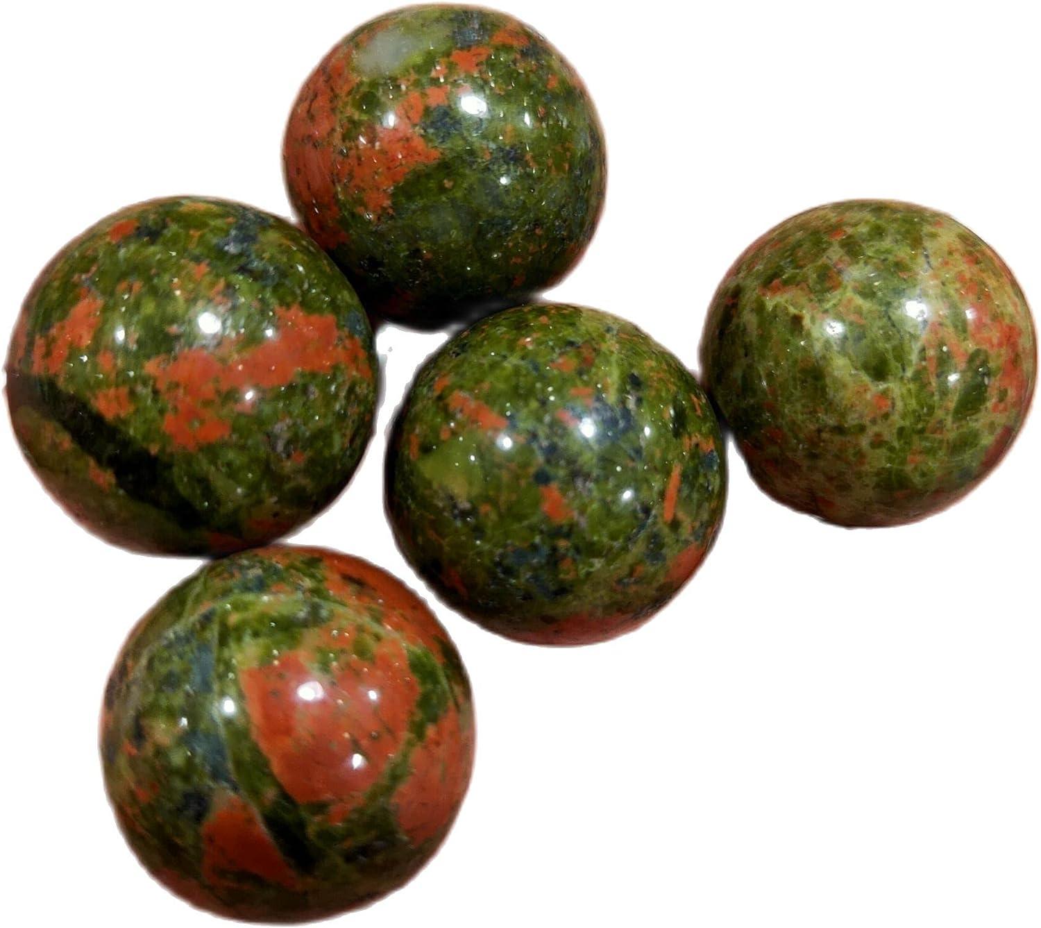 QGKLTSNA 3 Natural Green red one Eye Spheres | Buy Now with Express ...