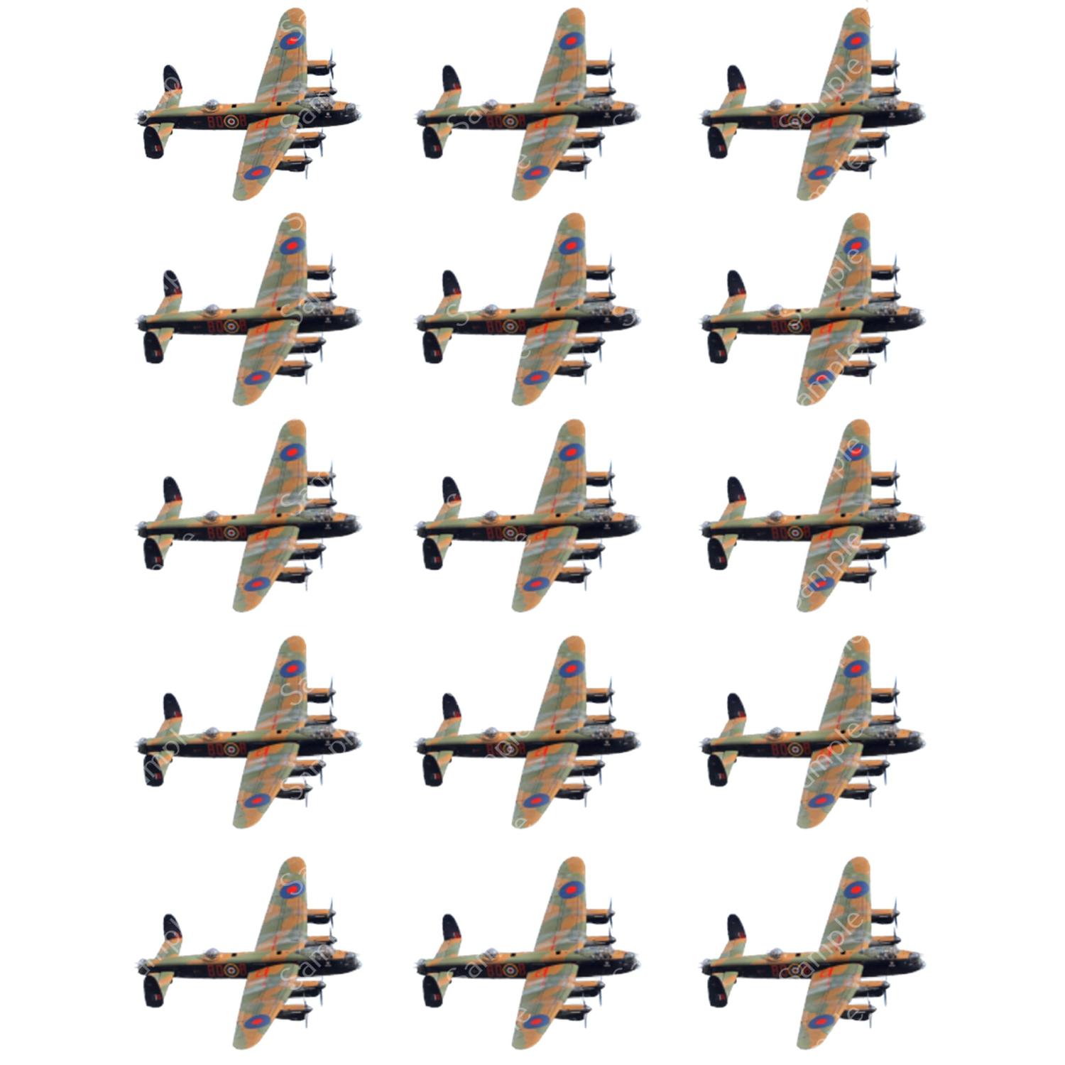 15 x Pre-Cut Lancaster Bomber Plane Edible Wafer Cupcake Toppers Cake ...