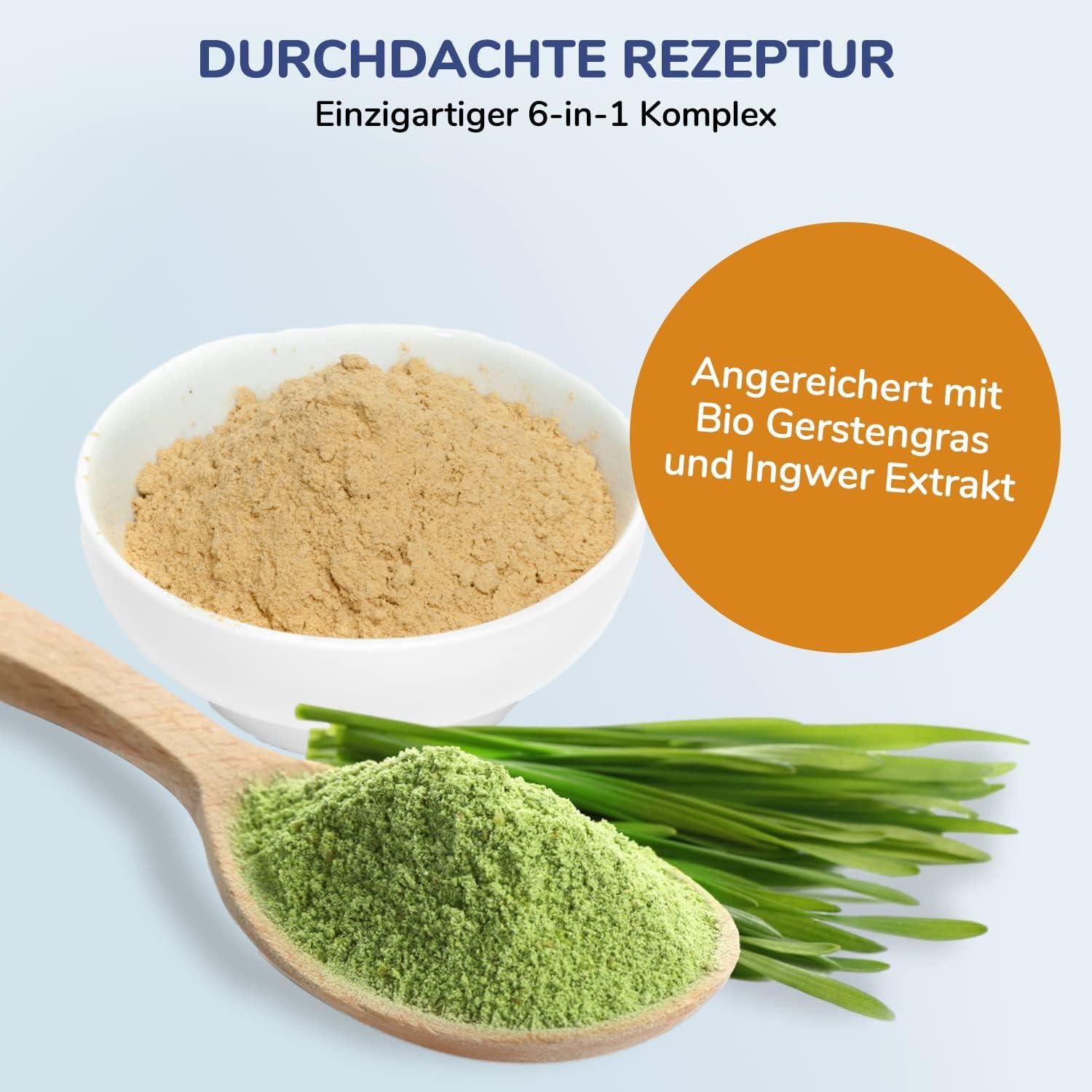 High-Dose Turmeric Ginger Capsules | Organic Curcumin Barley Grass ...