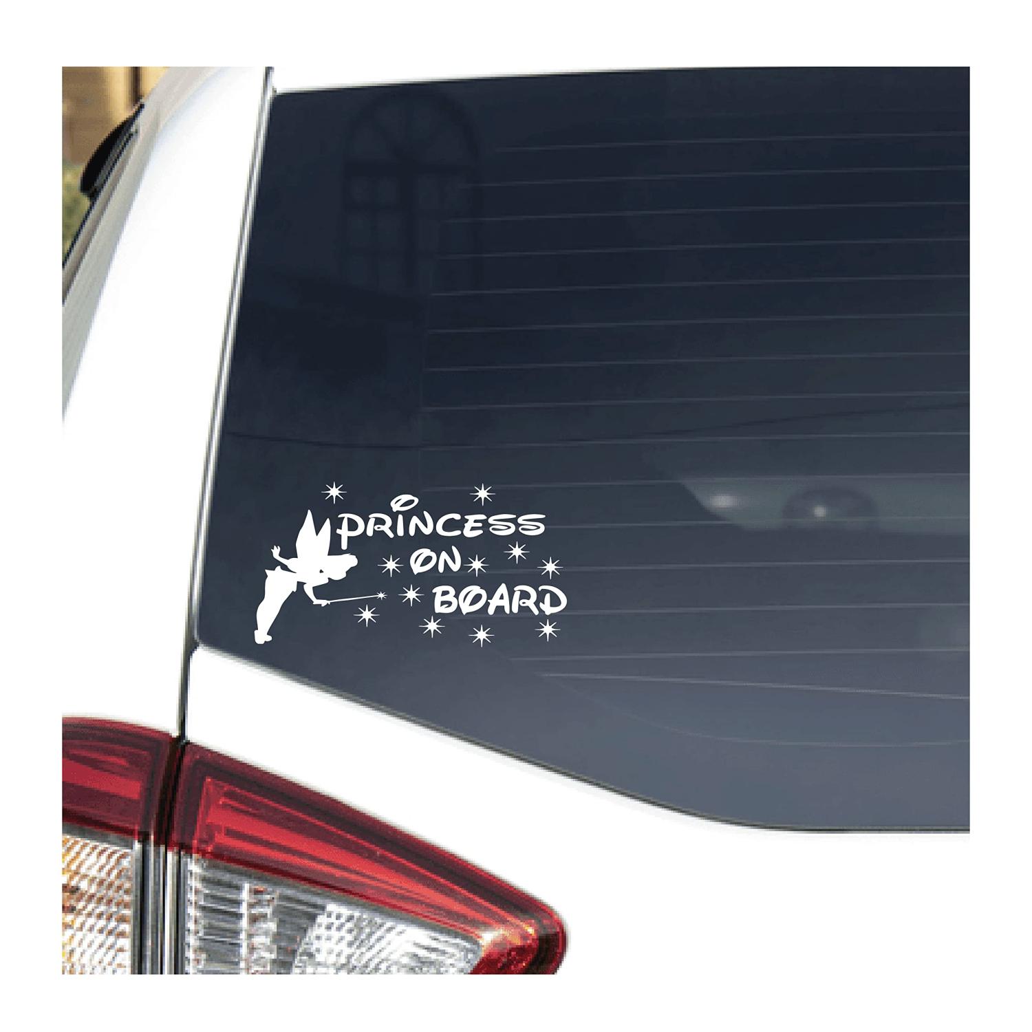 Tinkerbell Princess On Board Vinyl Sticker Decal Novelty Kids Baby On ...